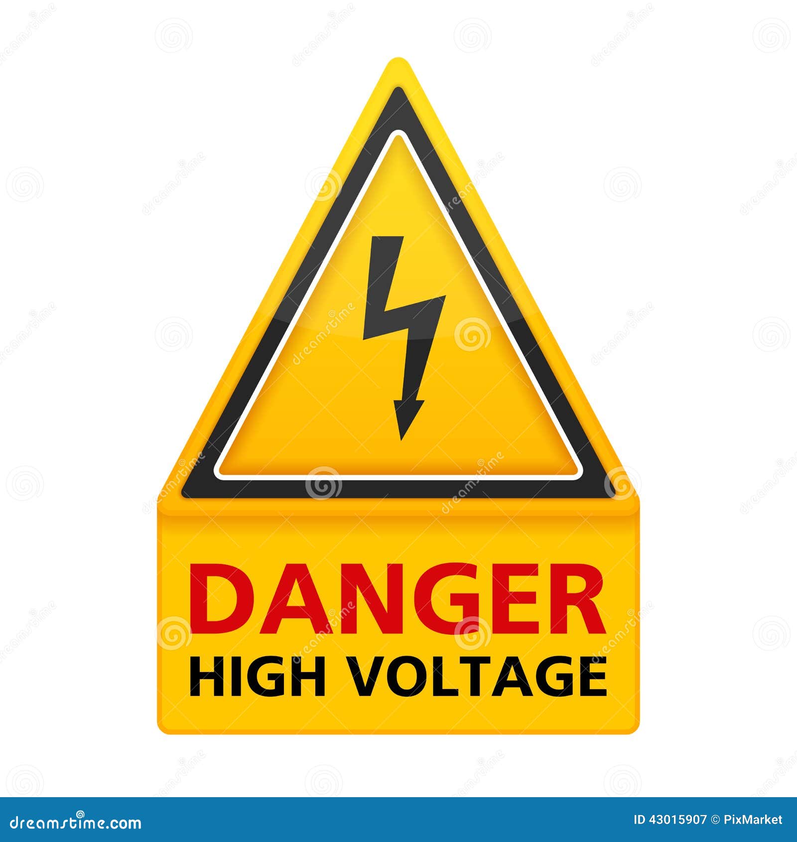 Danger High Voltage Sign stock vector. Illustration of banner - 43015907