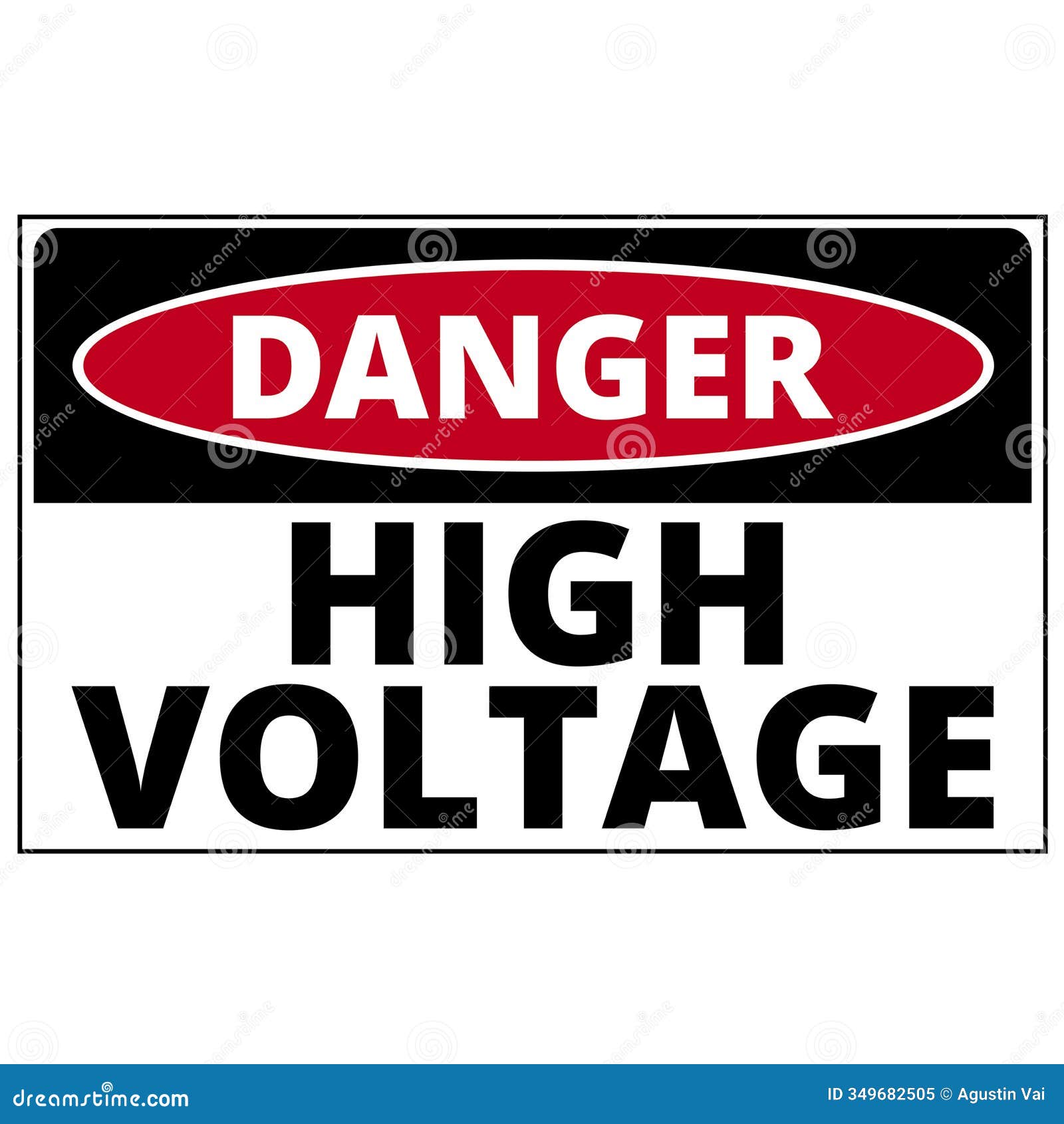 Danger High Voltage Sign on a White Background Stock Vector ...