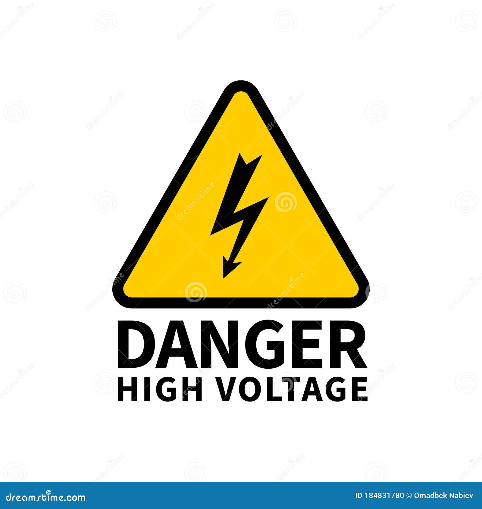 Danger high voltage stock vector. Illustration of electric - 184831780