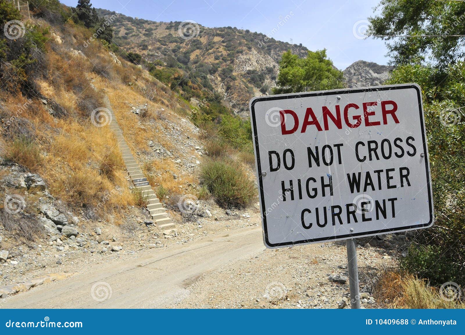 Danger High Water Signage stock photo. Image of country - 10409688