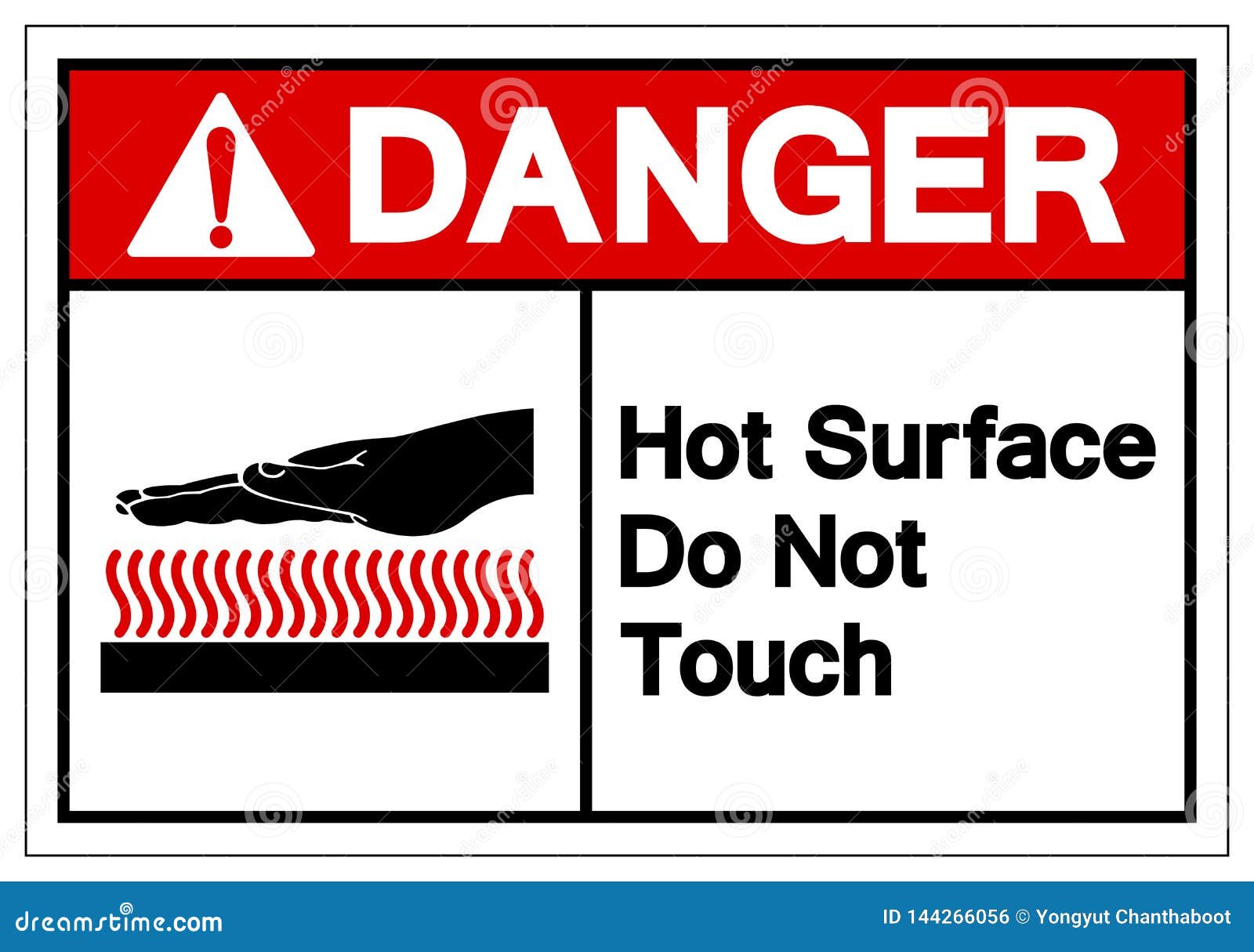 Danger Hot Surface Do Not Touch Symbol Sign, Vector Illustration ...