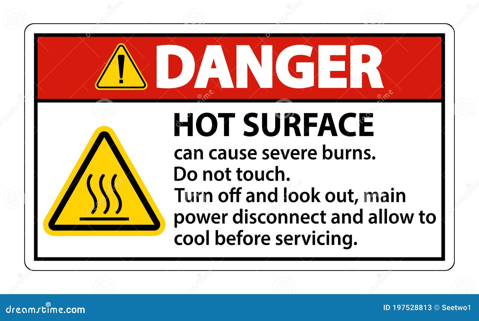Danger Hot Surface Refer Instruction Manual Booklet Symbol Sign, Vector ...