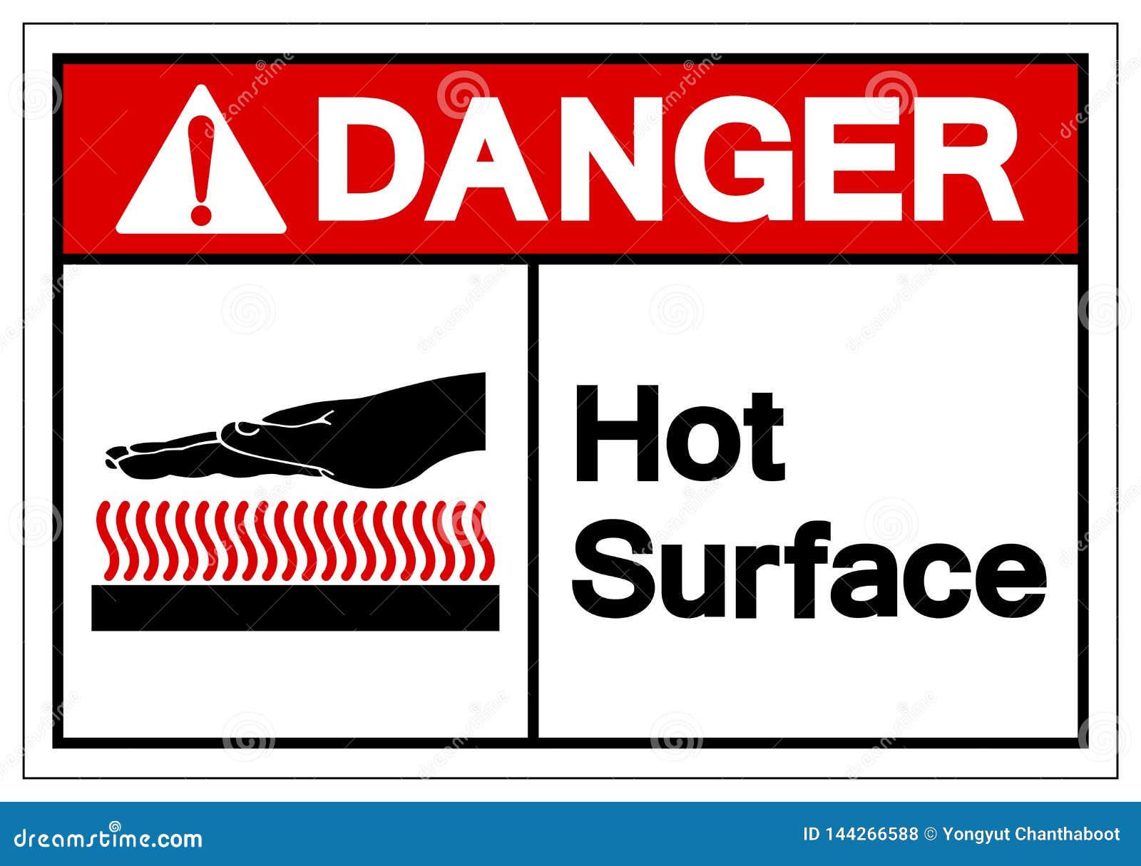 Danger Hot Surface Symbol Sign, Vector Illustration, Isolate on White ...