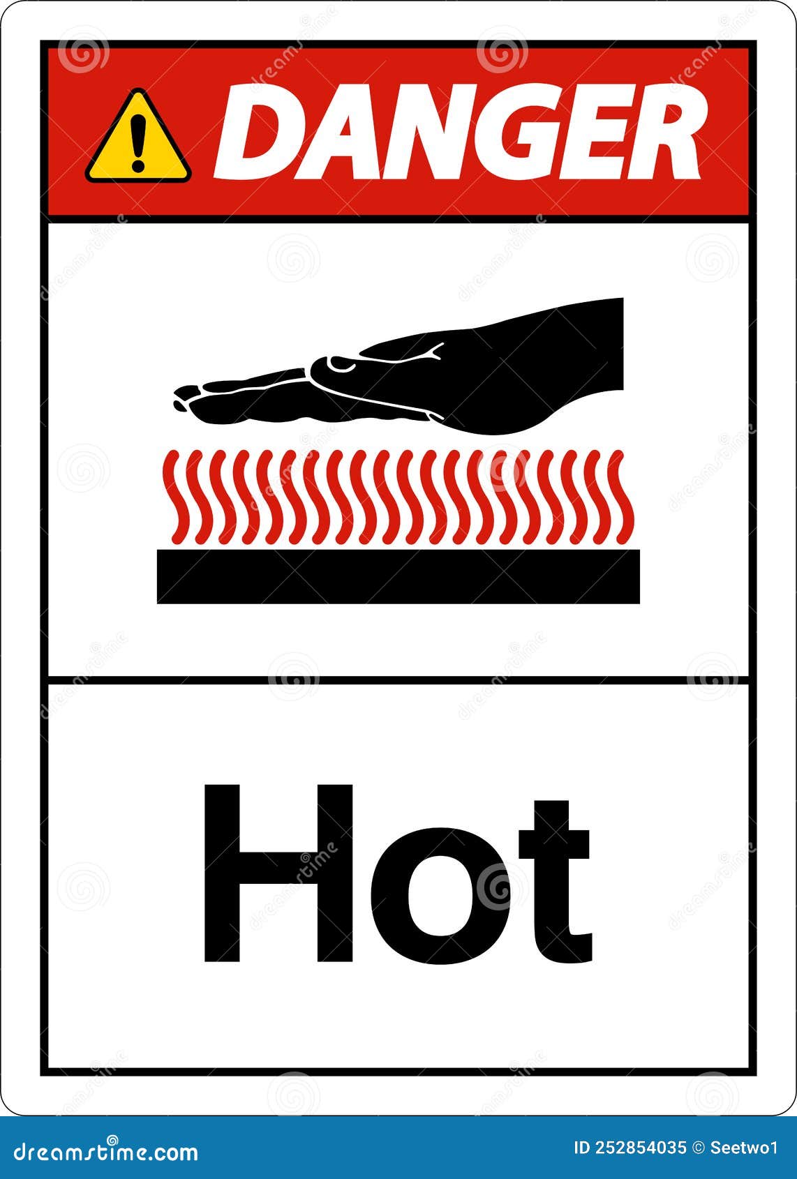 Danger Hot Symbol on White Background Stock Vector - Illustration of ...