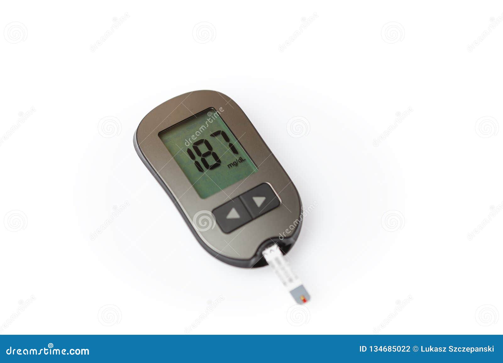 Glucometer With High Sugar Level, Candies And Medical Form. Measuring ...