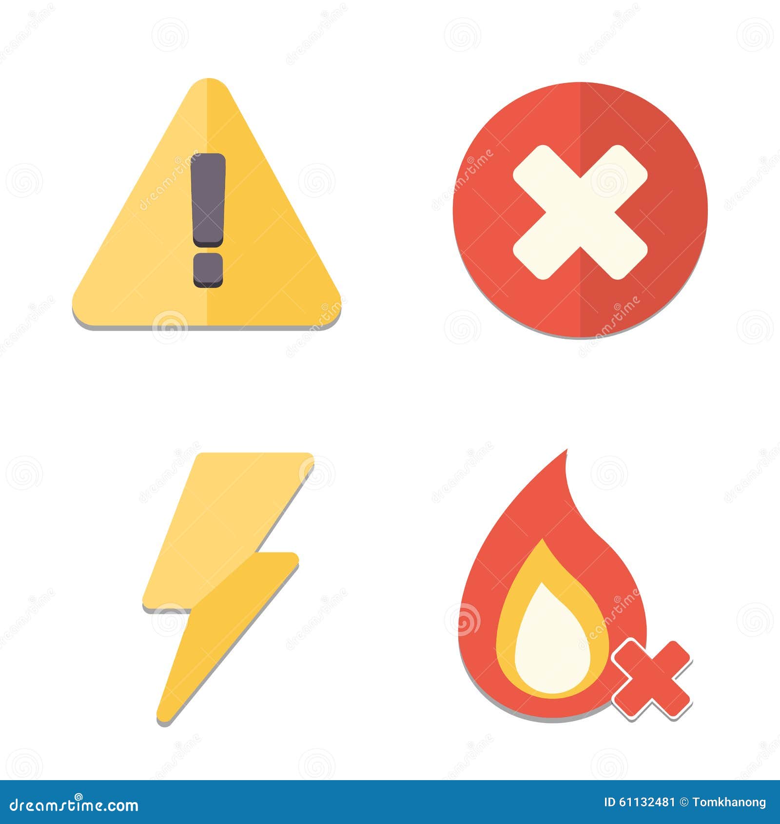 Danger Icon Set Vector Design Stock Vector - Illustration of worker ...