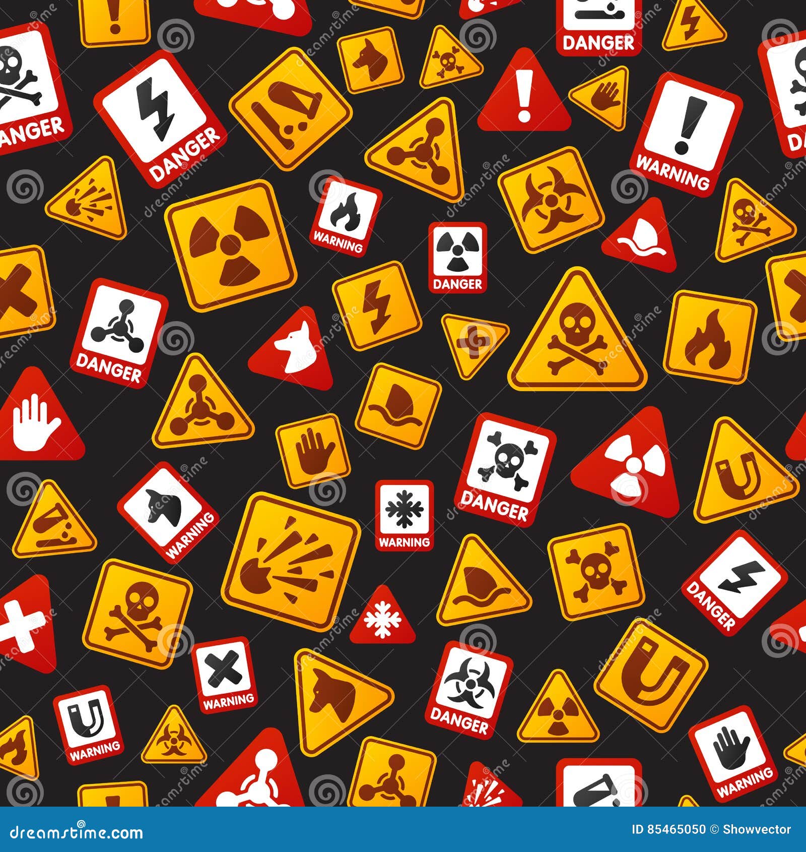 Danger Icons Seamless Pattern Vector Illustration. Stock Vector ...