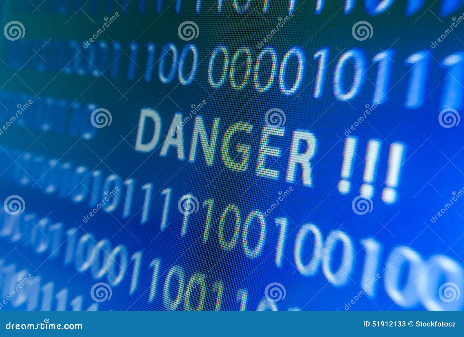 Danger Inscription on Monitor Stock Image - Image of online, screen ...