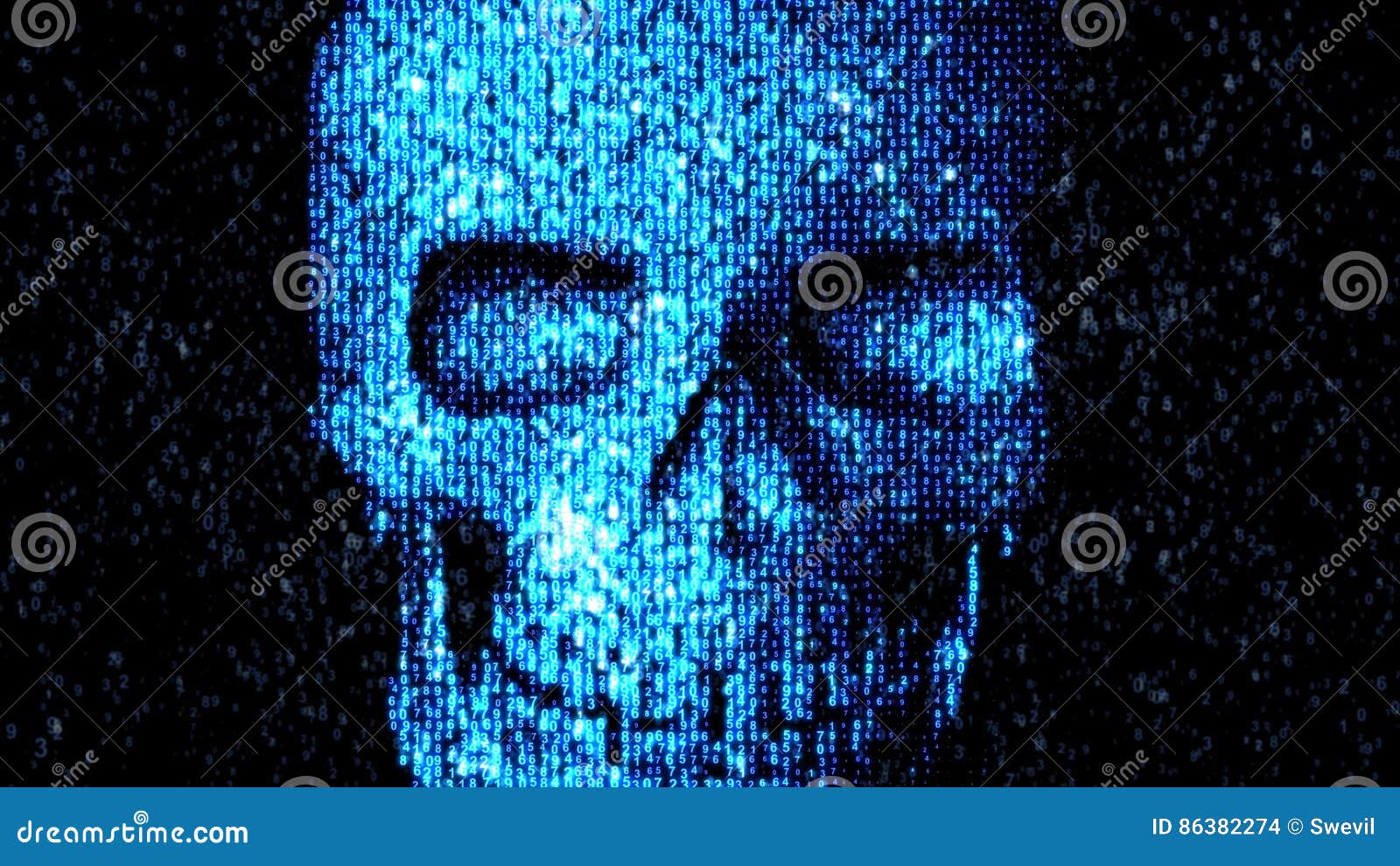 Danger in the Internet. Malicious Code Hacker. Skull Stock Illustration ...