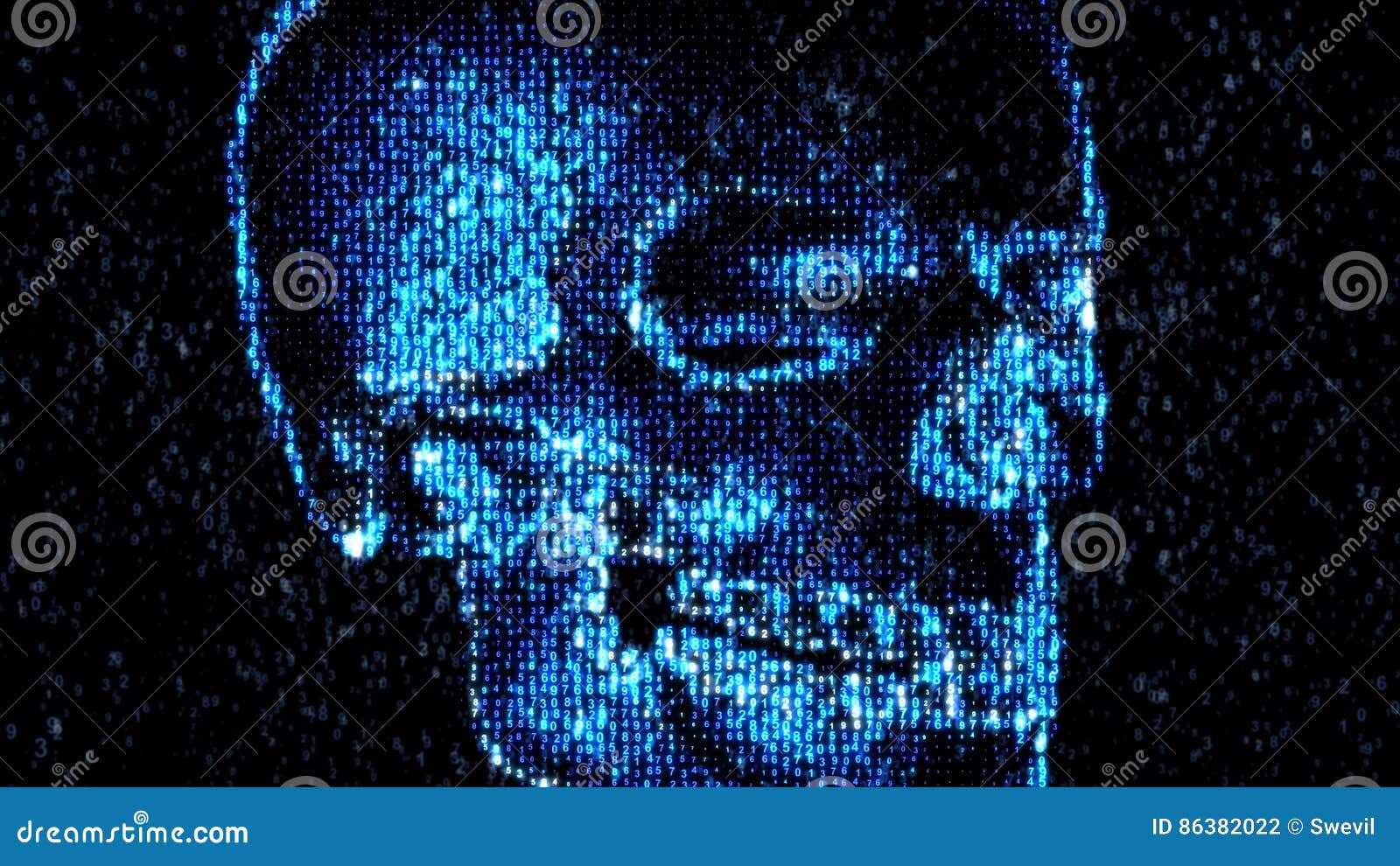Danger in the Internet. Malicious Code Hacker. Skull Stock Illustration ...