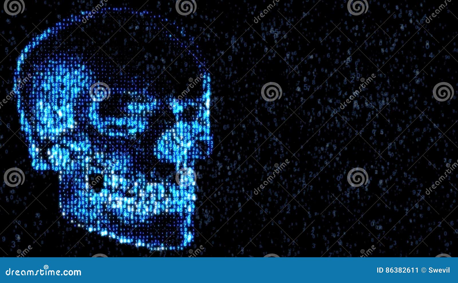 Danger in the Internet. Malicious Code Hacker. Skull Stock Illustration ...