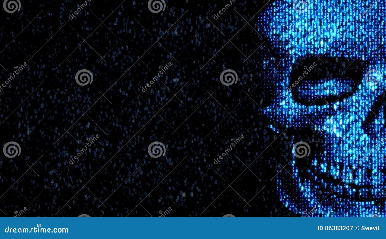 Danger in the Internet. Malicious Code Hacker. Skull Stock Illustration ...