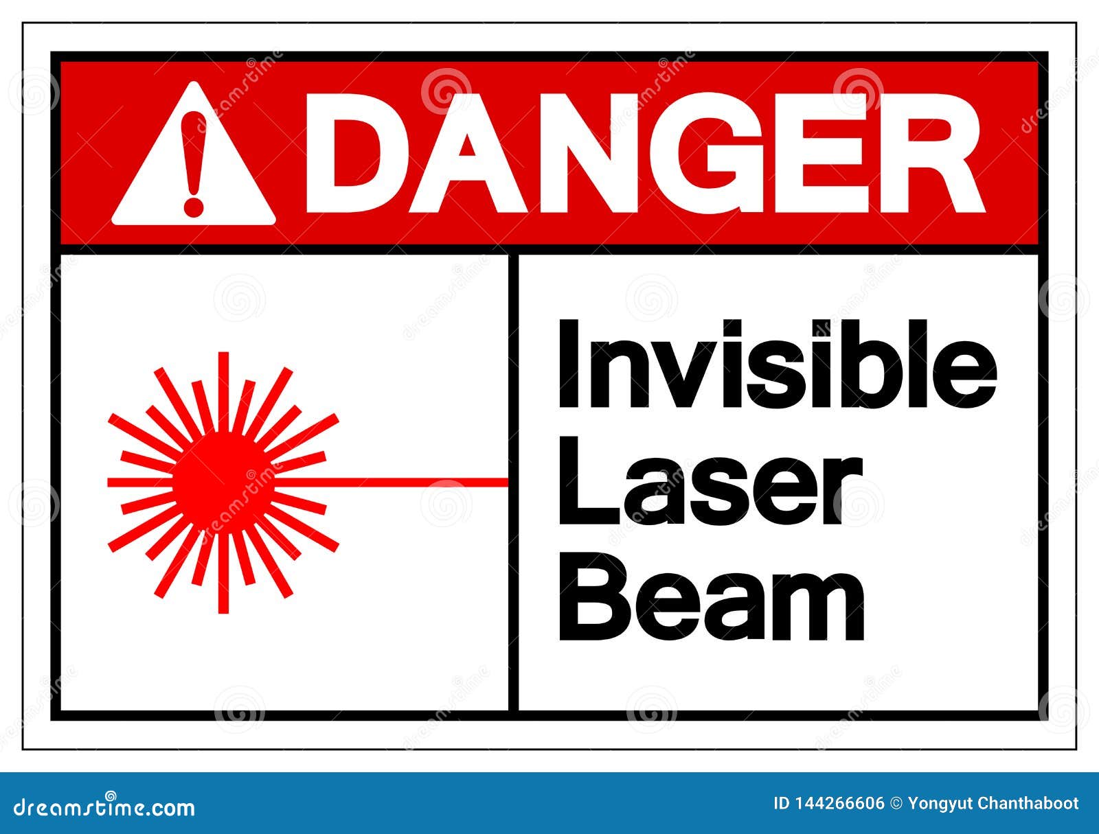 Danger Invisible Laser Beam Symbol Sign, Vector Illustration, Isolate ...