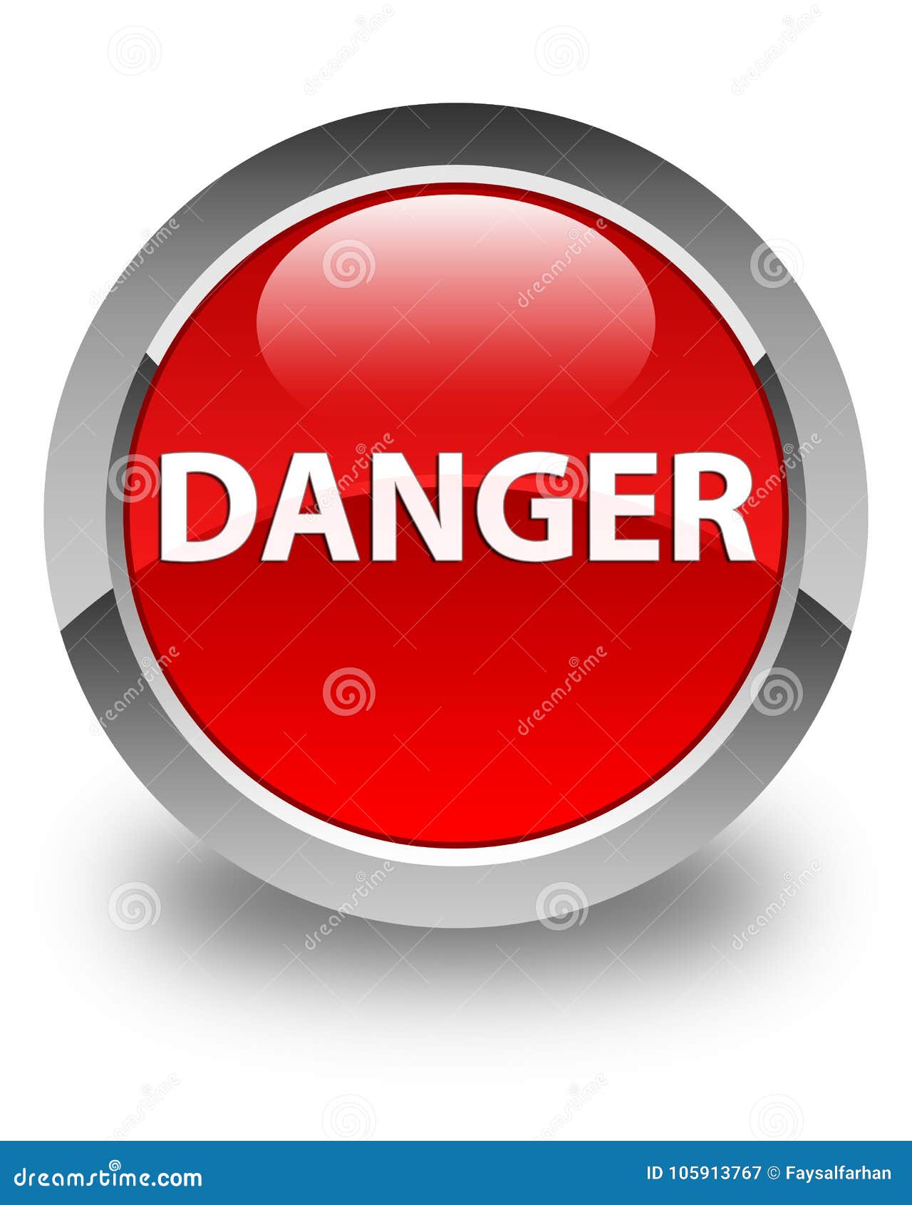 Danger Glossy Red Round Button Stock Illustration - Illustration of ...