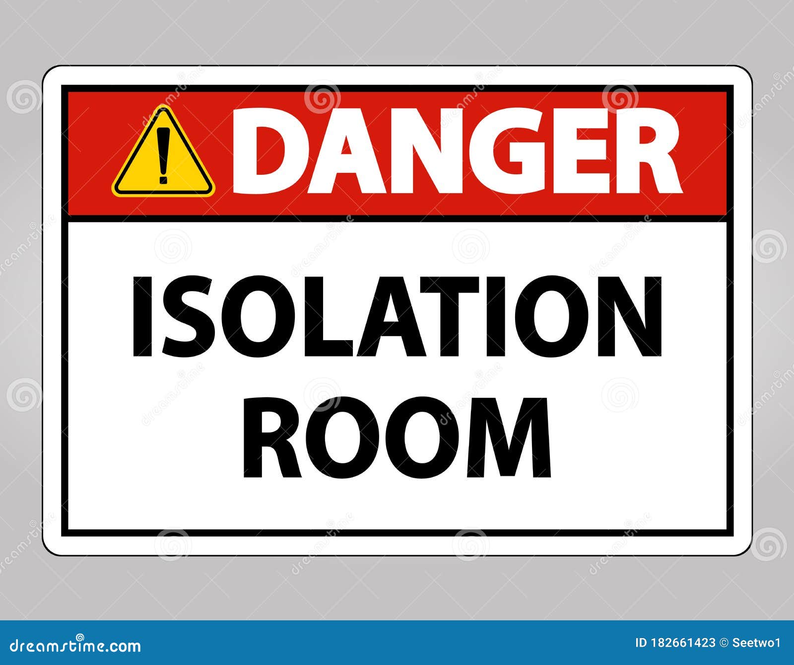 Danger Isolation Room Sign Isolate on White Background,Vector ...