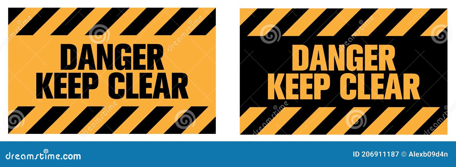 Danger, Keep Clear Sign stock vector. Illustration of danger - 206911187