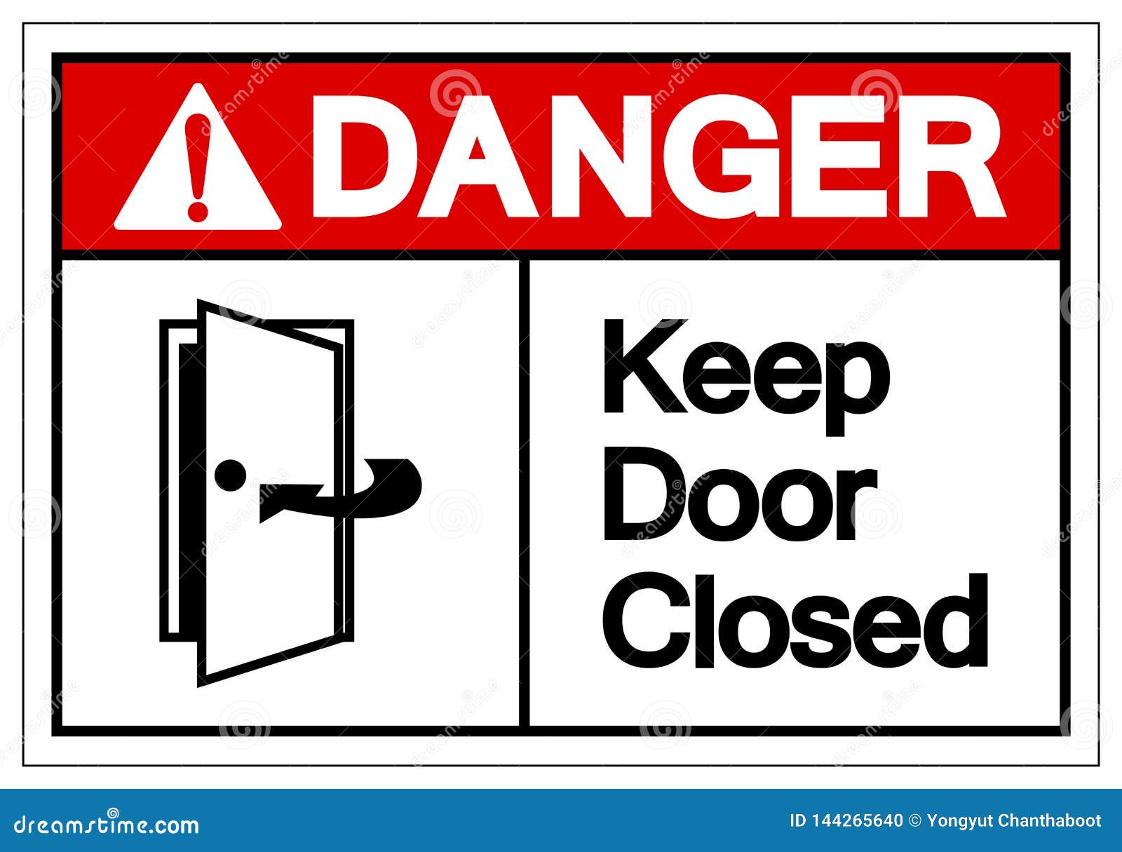 Danger Keep Door Closed Symbol Sign, Vector Illustration, Isolate on ...