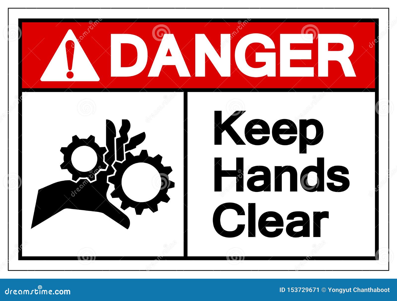 Danger Keep Hands Clear Symbol Sign, Vector Illustration, Isolate on ...