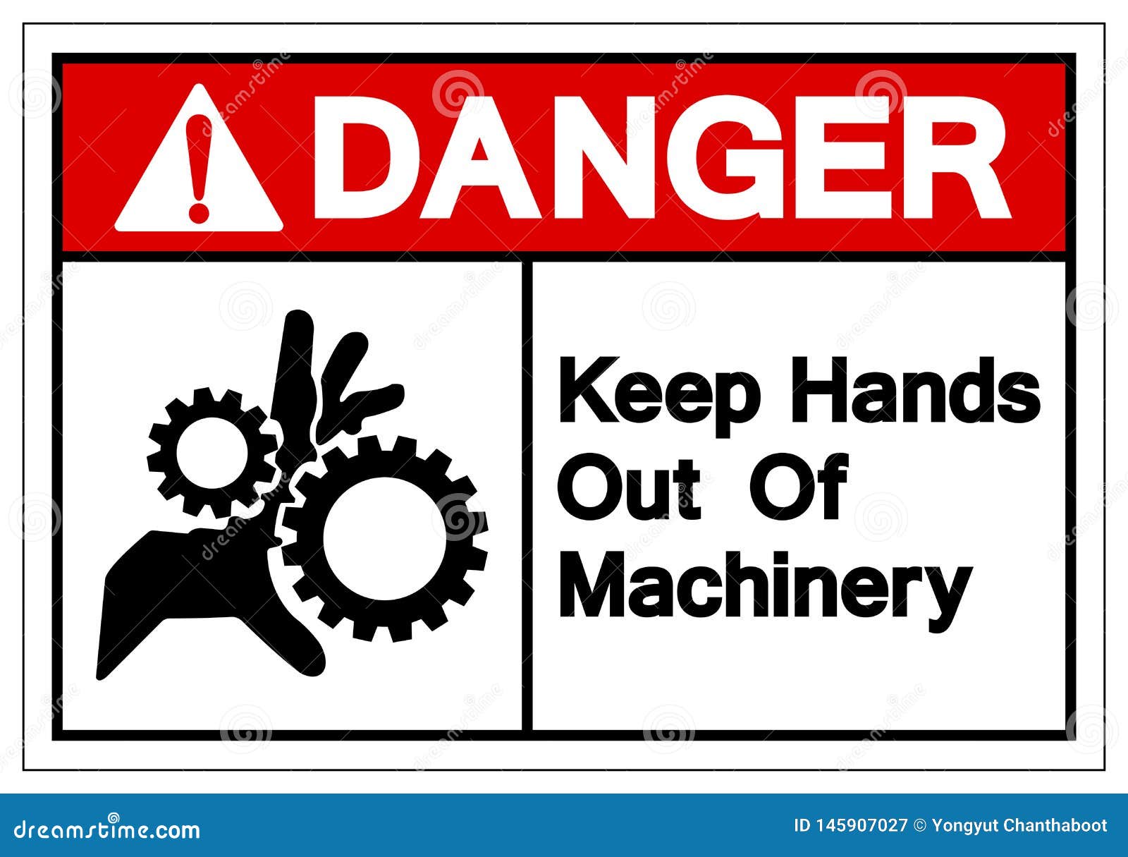 Danger Keep Hands Out of Machinery Symbol Sign, Vector Illustration ...