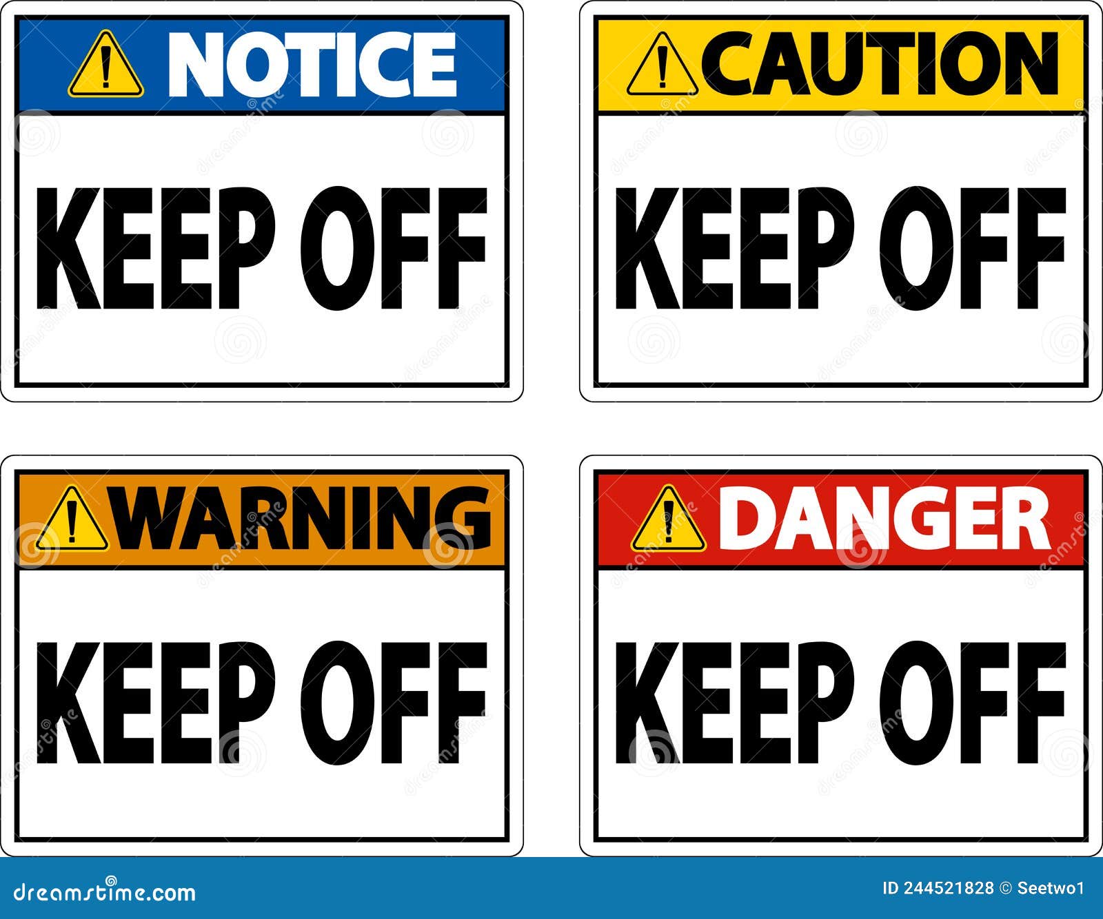 Danger Keep Off Label Sign on White Background Stock Vector ...