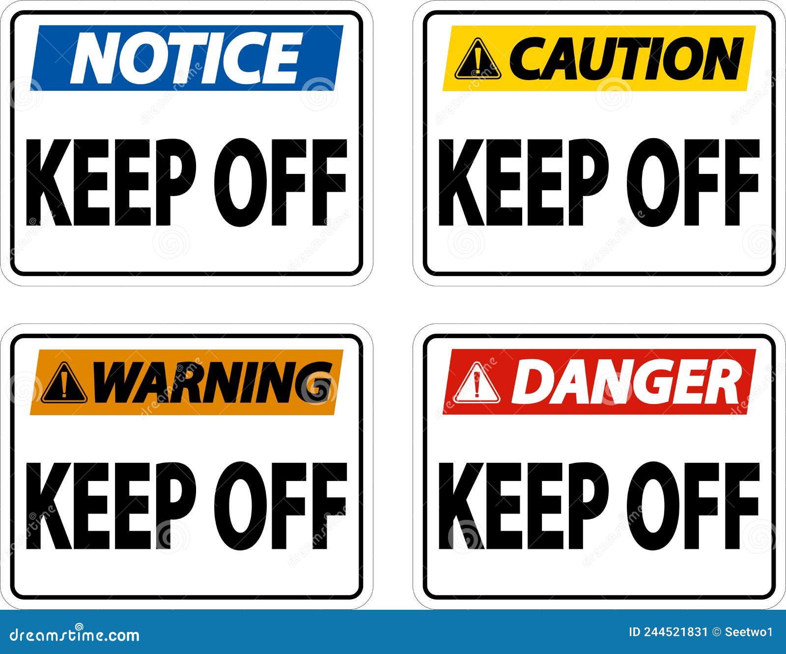Danger Keep Off Label Sign on White Background Stock Vector ...
