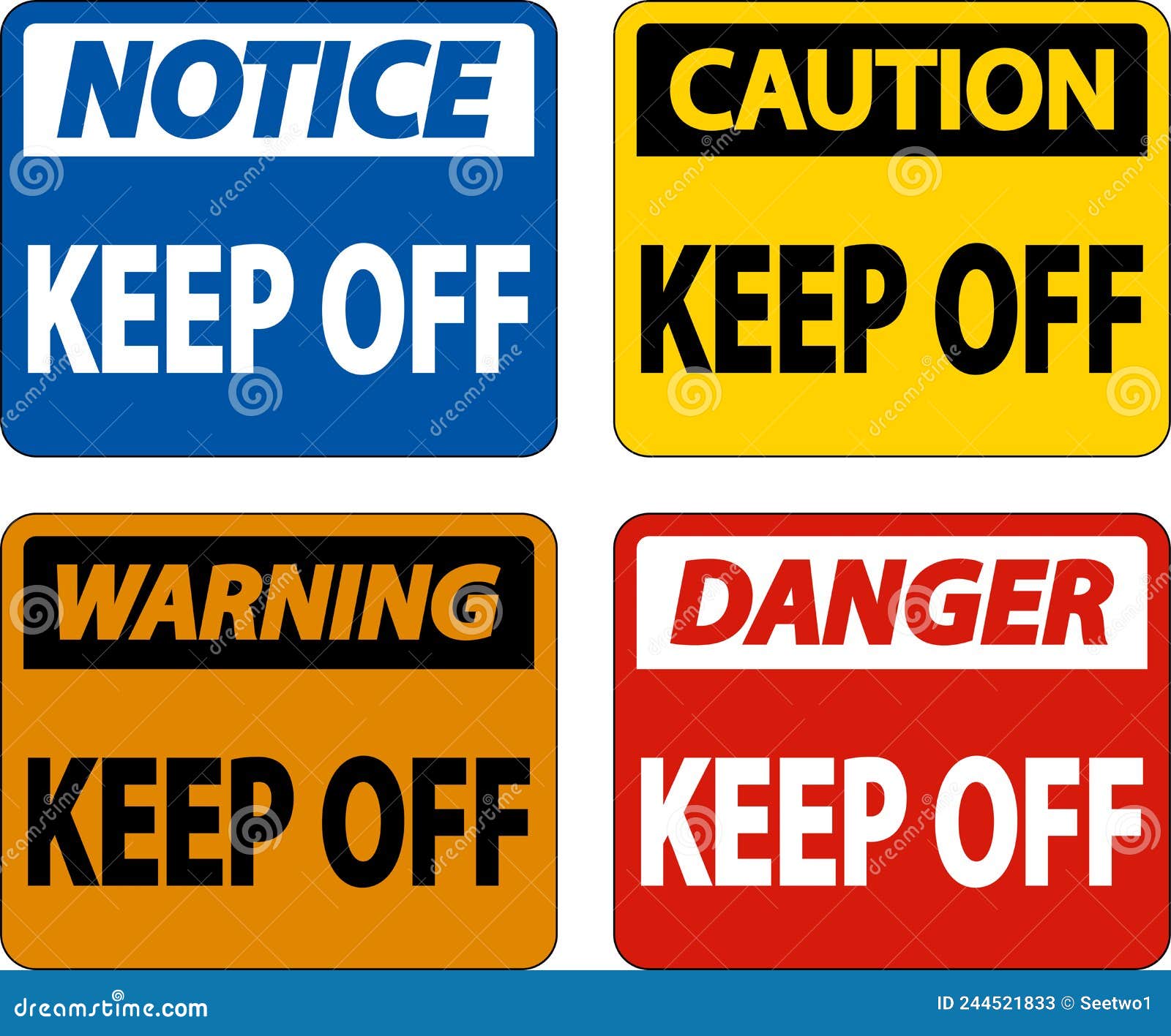 Danger Keep Off Label Sign on White Background Stock Vector ...