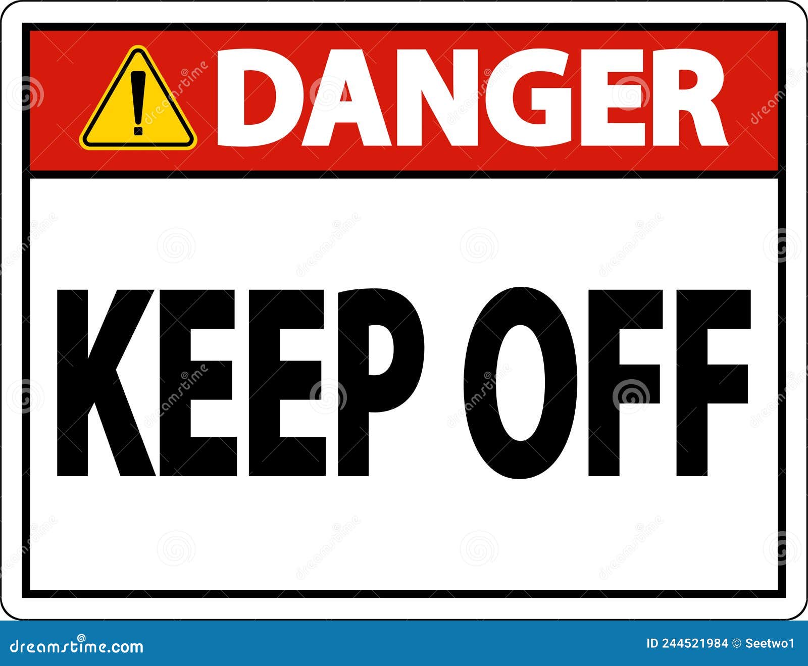Danger Keep Off Label Sign on White Background Stock Vector ...