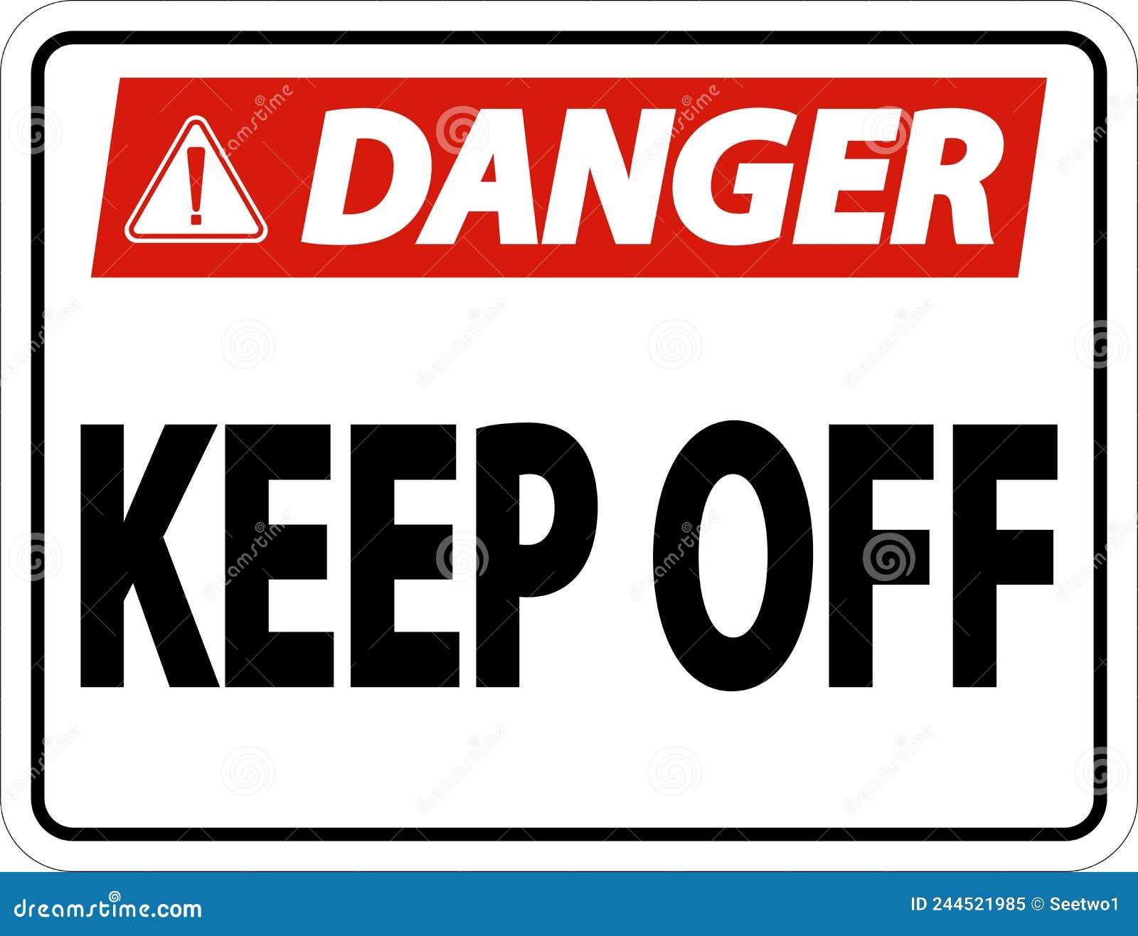 Danger Keep Off Label Sign on White Background Stock Vector ...
