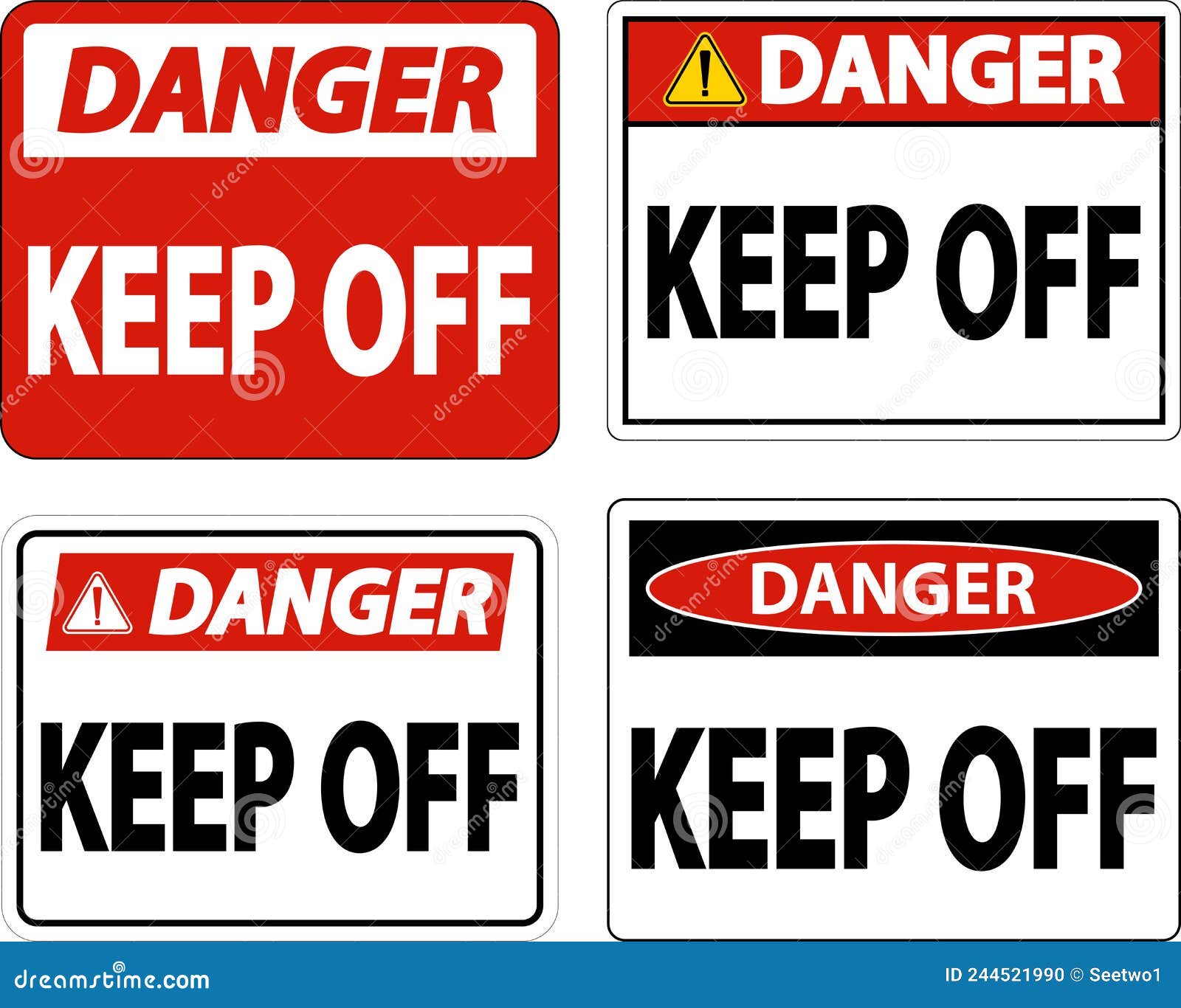 Danger Keep Off Label Sign on White Background Stock Vector ...