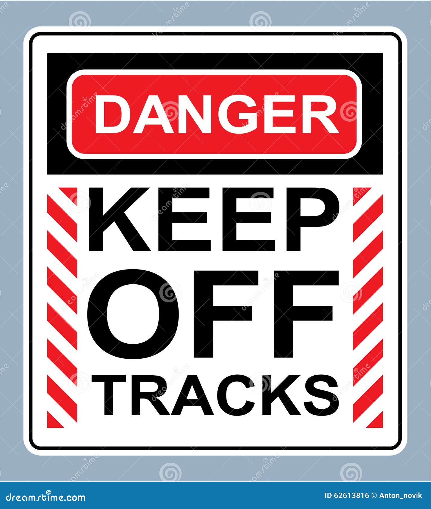 Danger Keep Off Tracks Sign Vector Stock Vector - Illustration of file ...