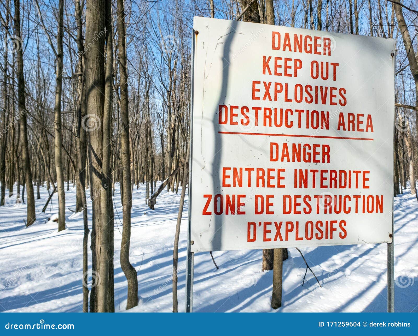 Danger Keep Out Explosives Destruction Area Stock Photo - Image of ...