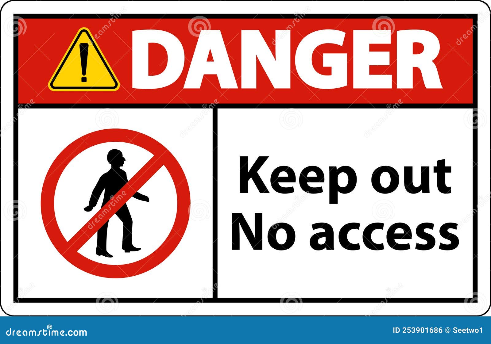Danger Keep Out No Access Sign on White Background Stock Vector ...