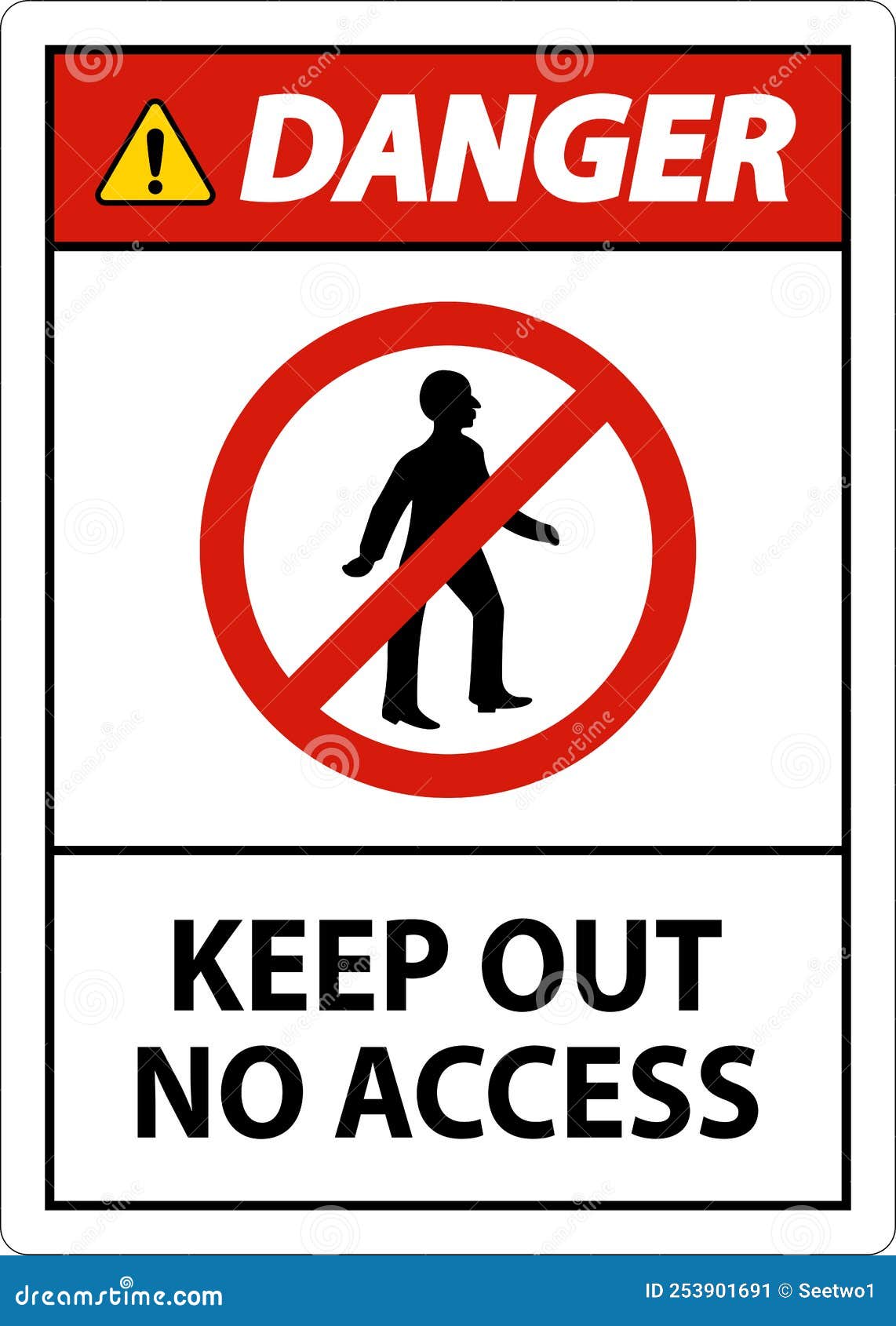 Danger Keep Out No Access Sign on White Background Stock Vector ...