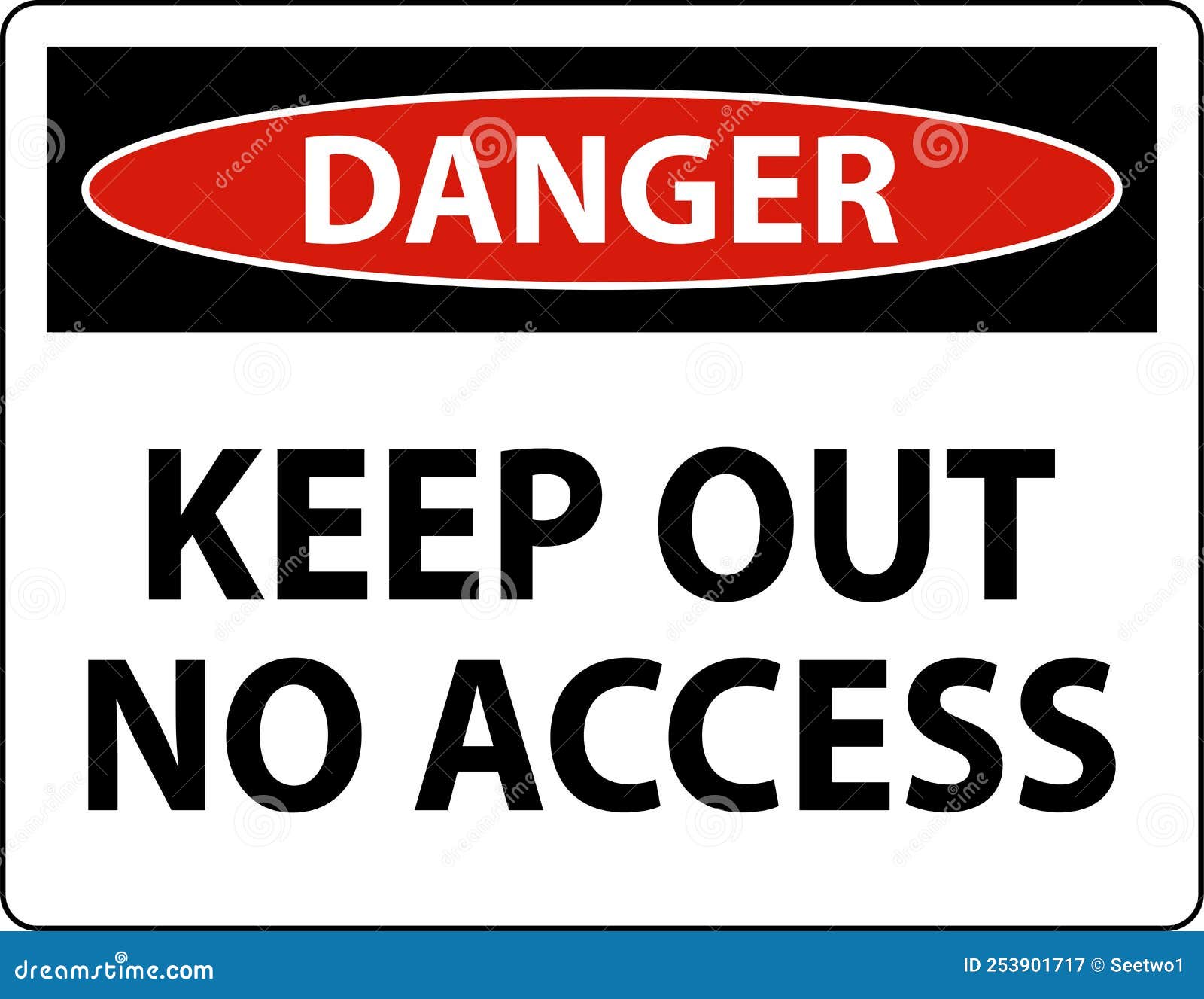 Danger Keep Out No Access Sign on White Background Stock Vector ...