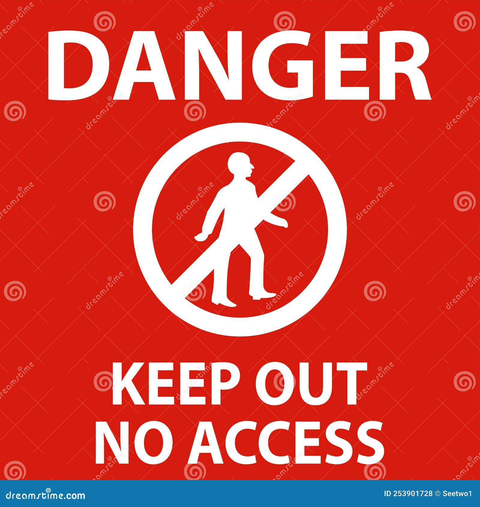 Danger Keep Out No Access Sign on White Background Stock Vector ...