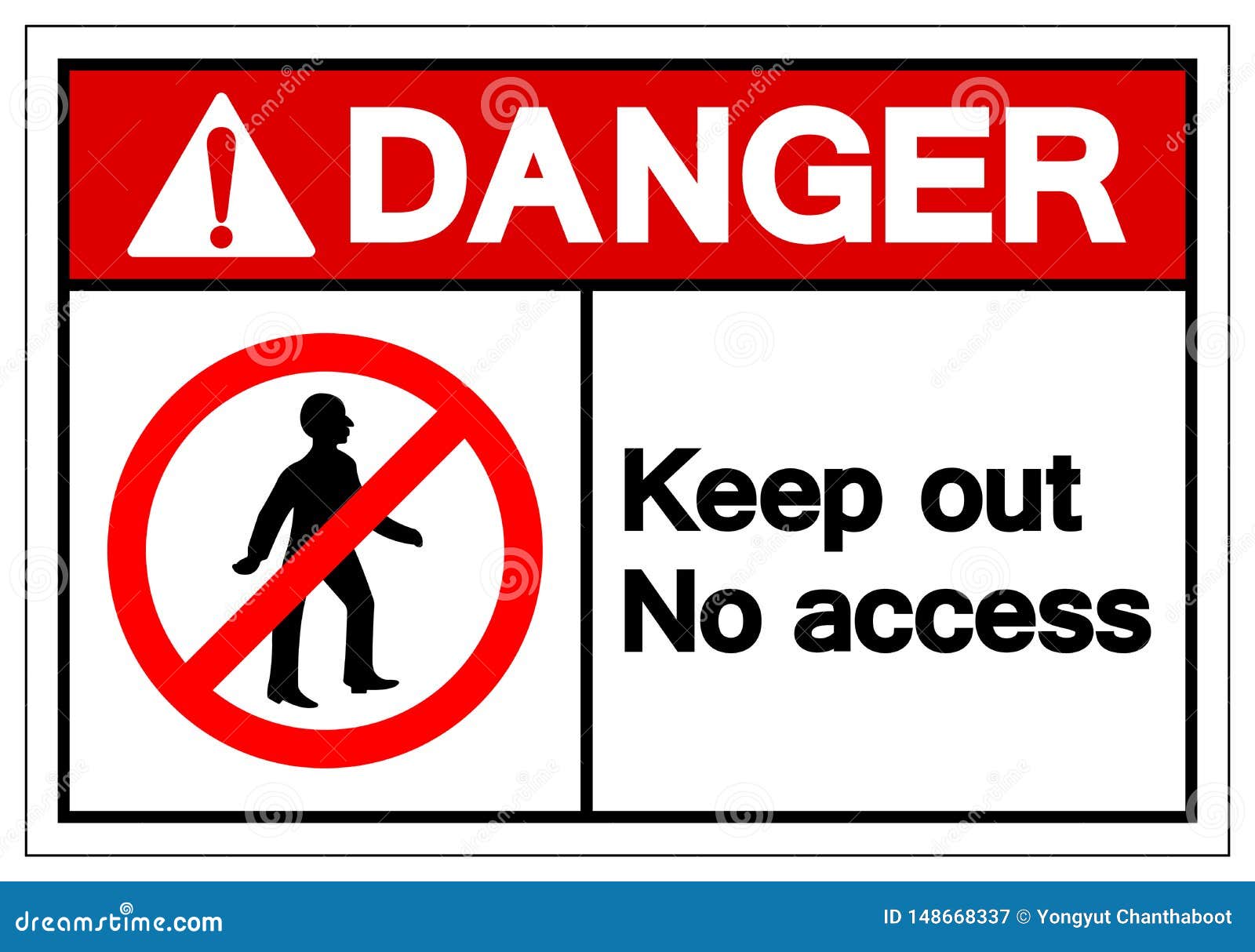 Danger Keep Out No Access Symbol Sign, Vector Illustration, Isolate on ...