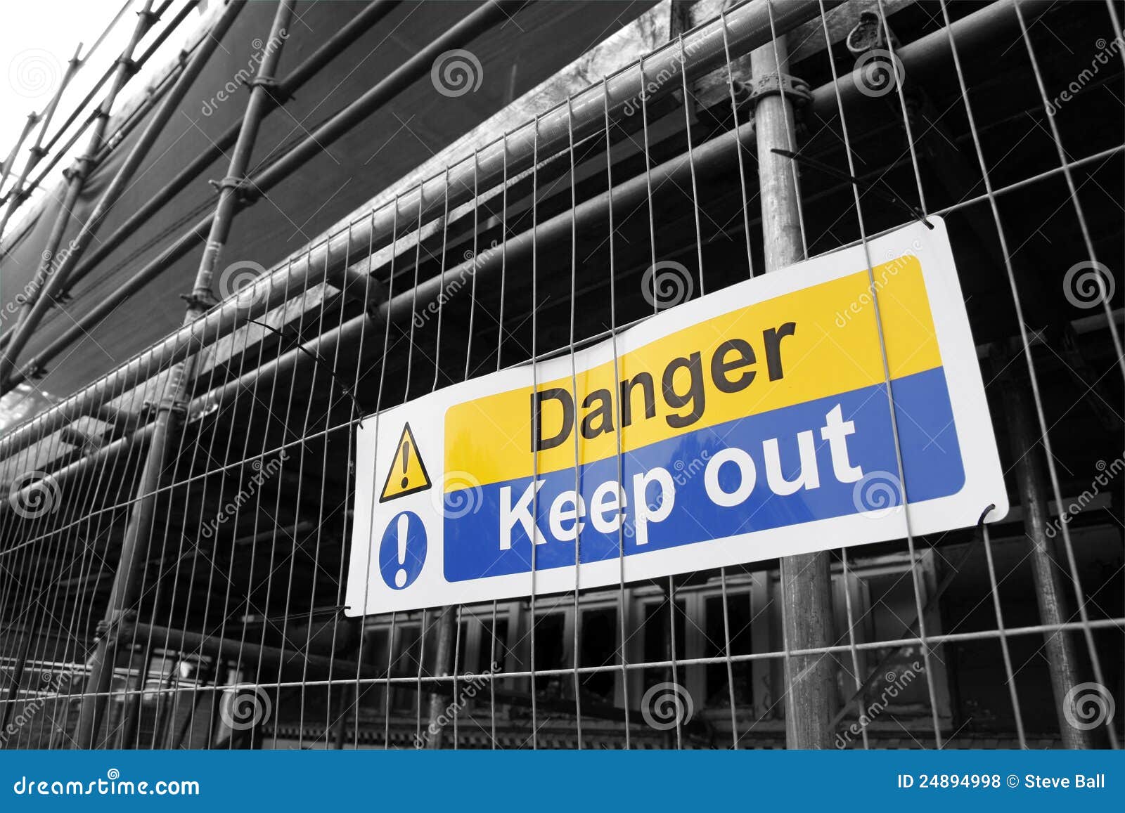 Danger Keep Out Peligro Sign Painted On Wood Fence Royalty-Free Stock ...