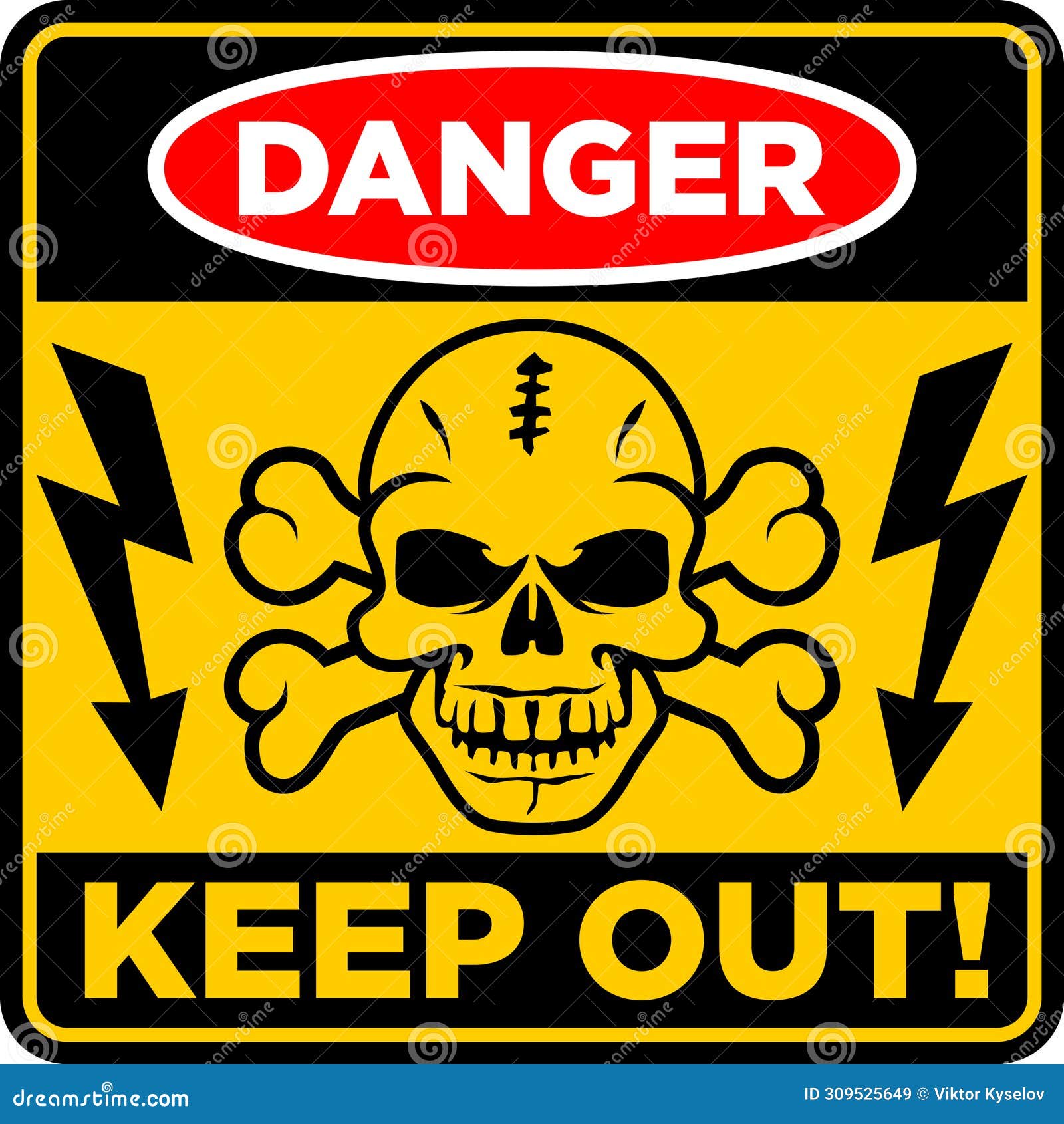 Danger keep out sign stock vector. Illustration of white - 309525649