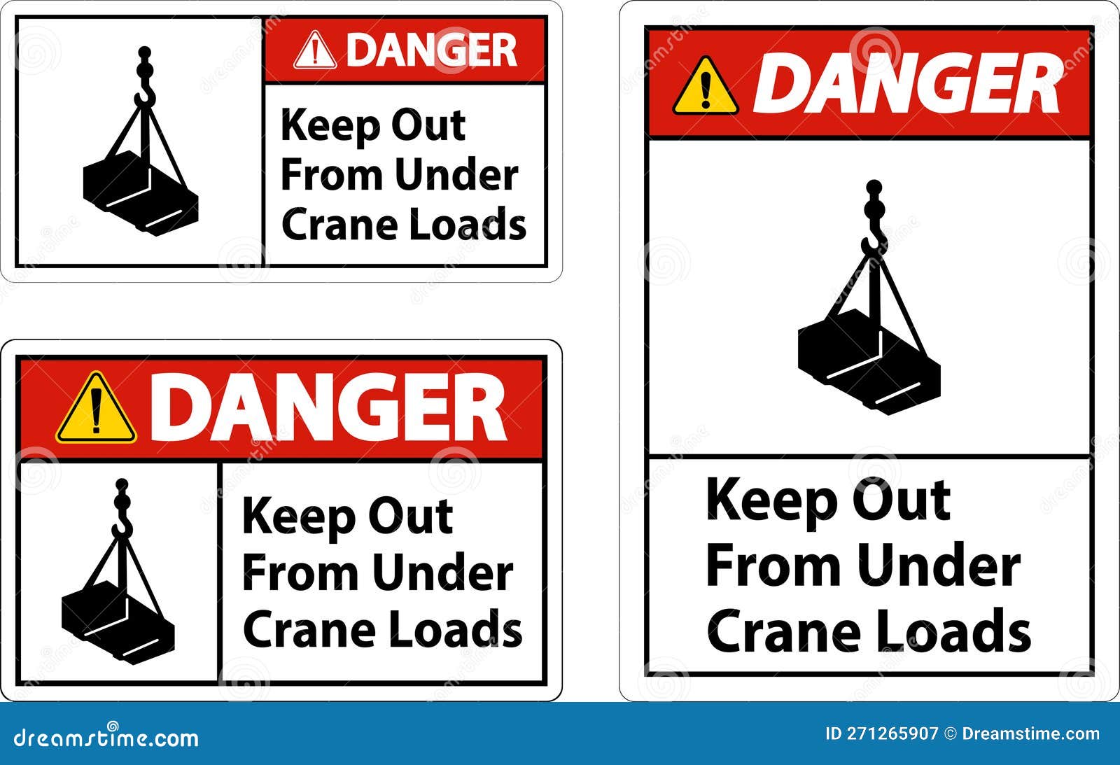 Danger Keep Out from Under Crane Loads Sign Stock Vector - Illustration ...