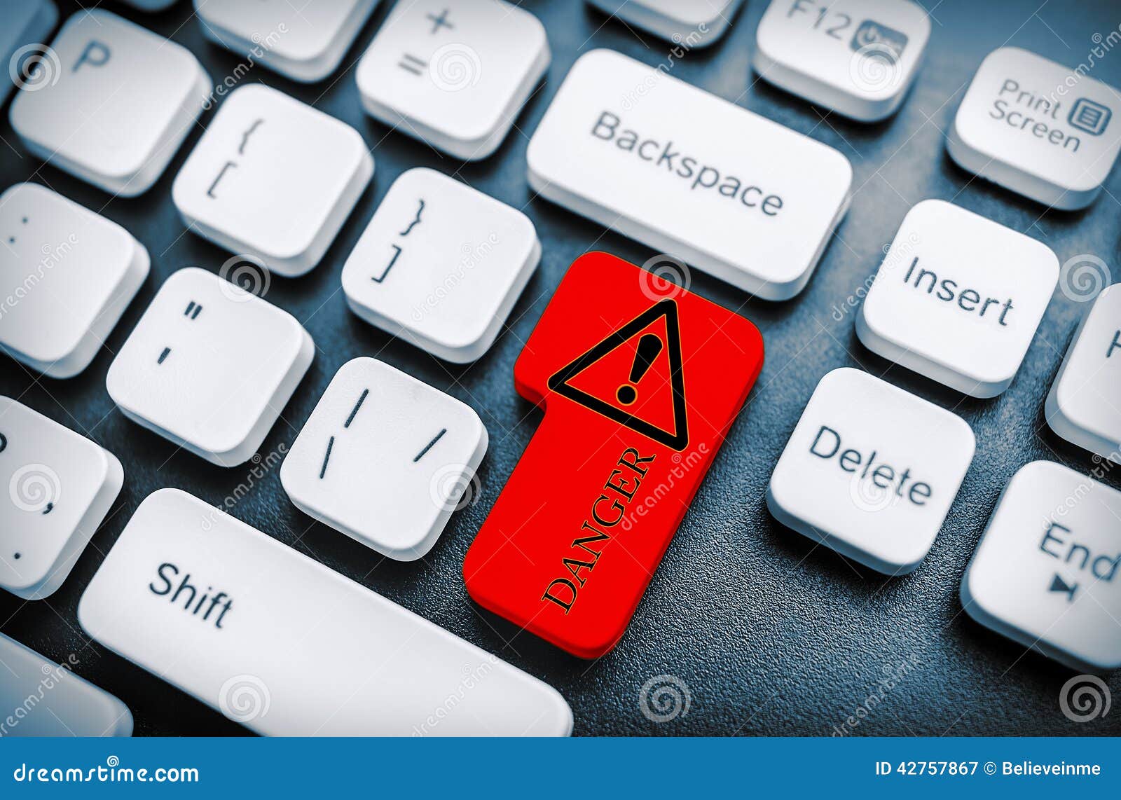 Danger key stock image. Image of grey, keypad, close - 42757867