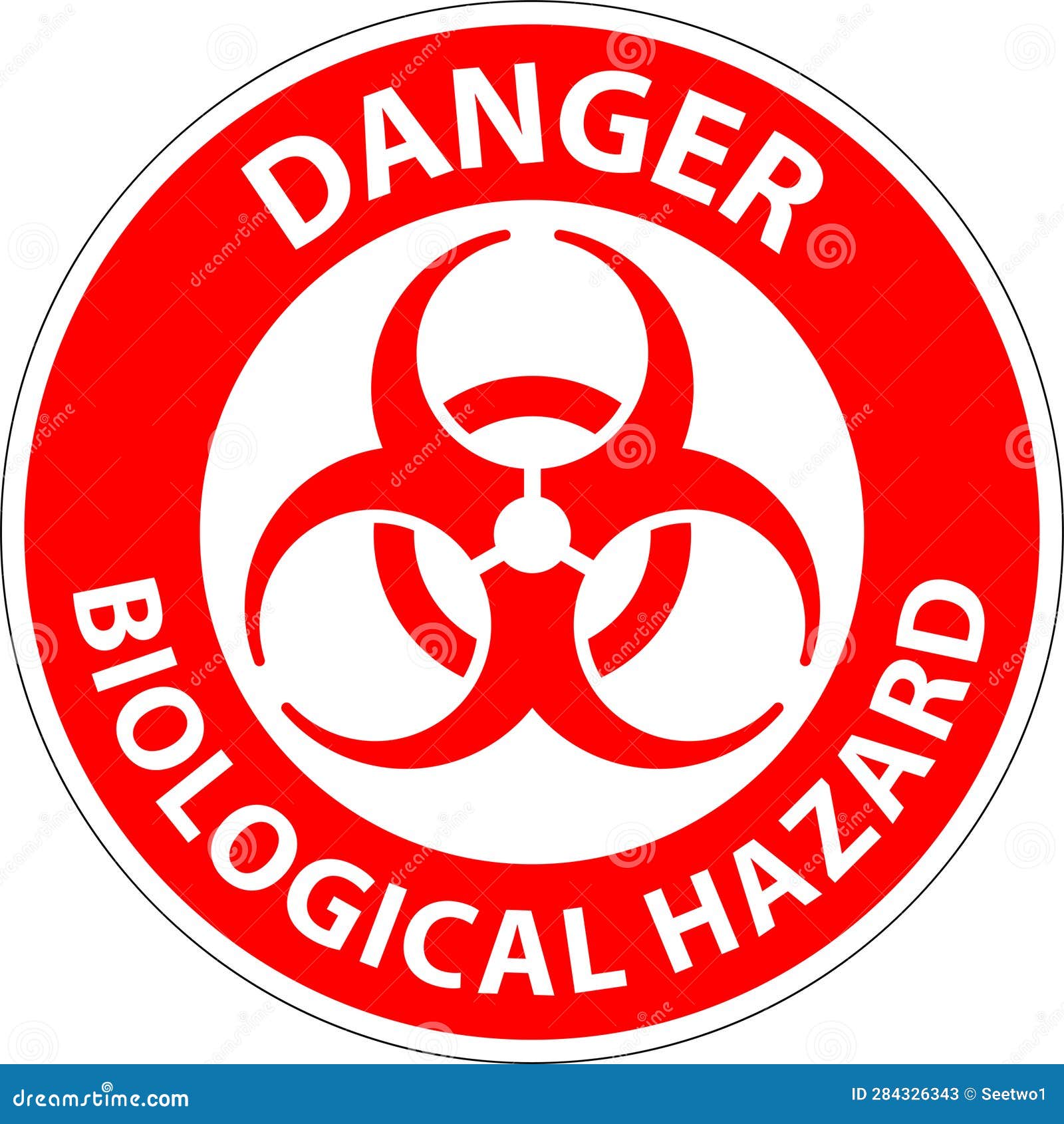 Danger Label Biological Hazard on White Background Stock Vector ...
