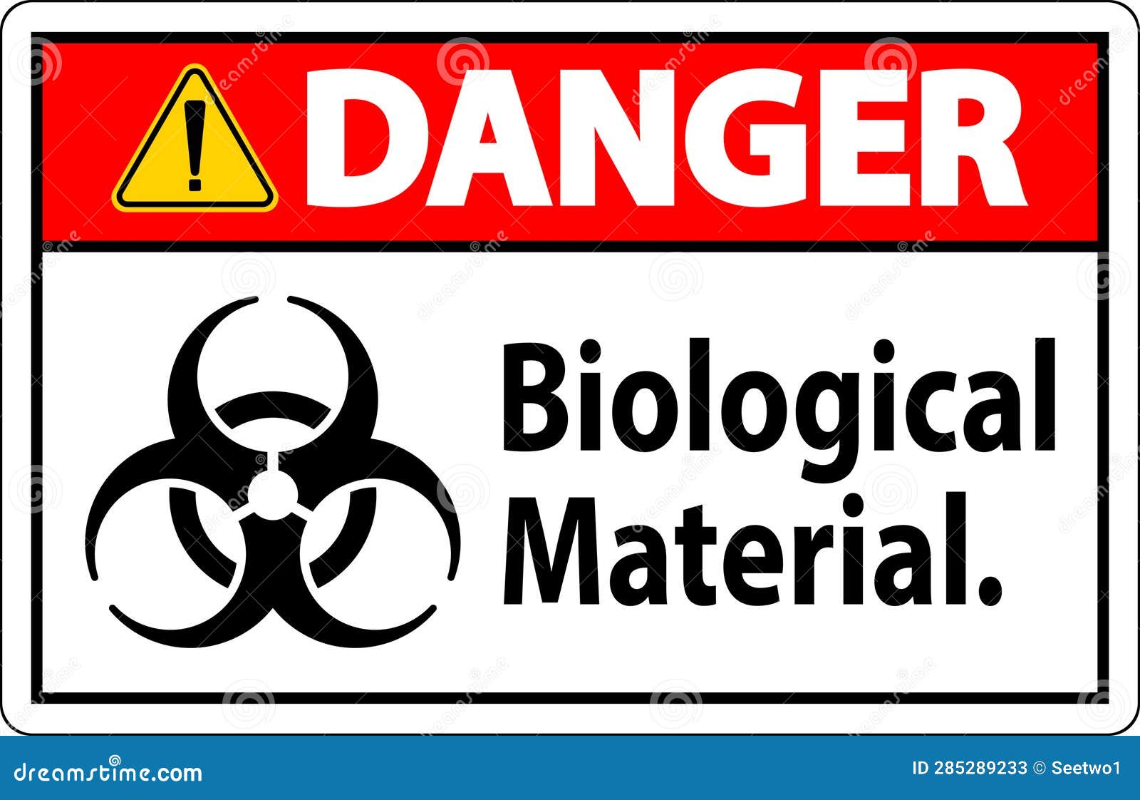 Danger Label Biological Material Sign Stock Vector - Illustration of ...