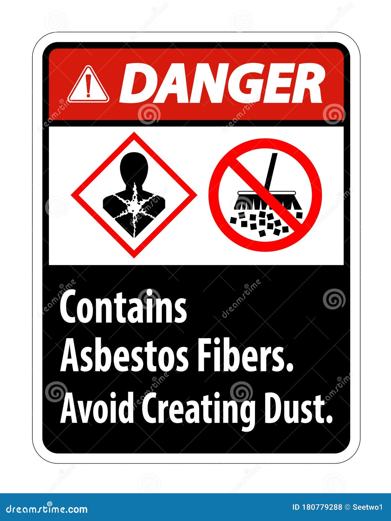 Label Contains Asbestos Fibers,Avoid Creating Dust Cartoon Vector ...