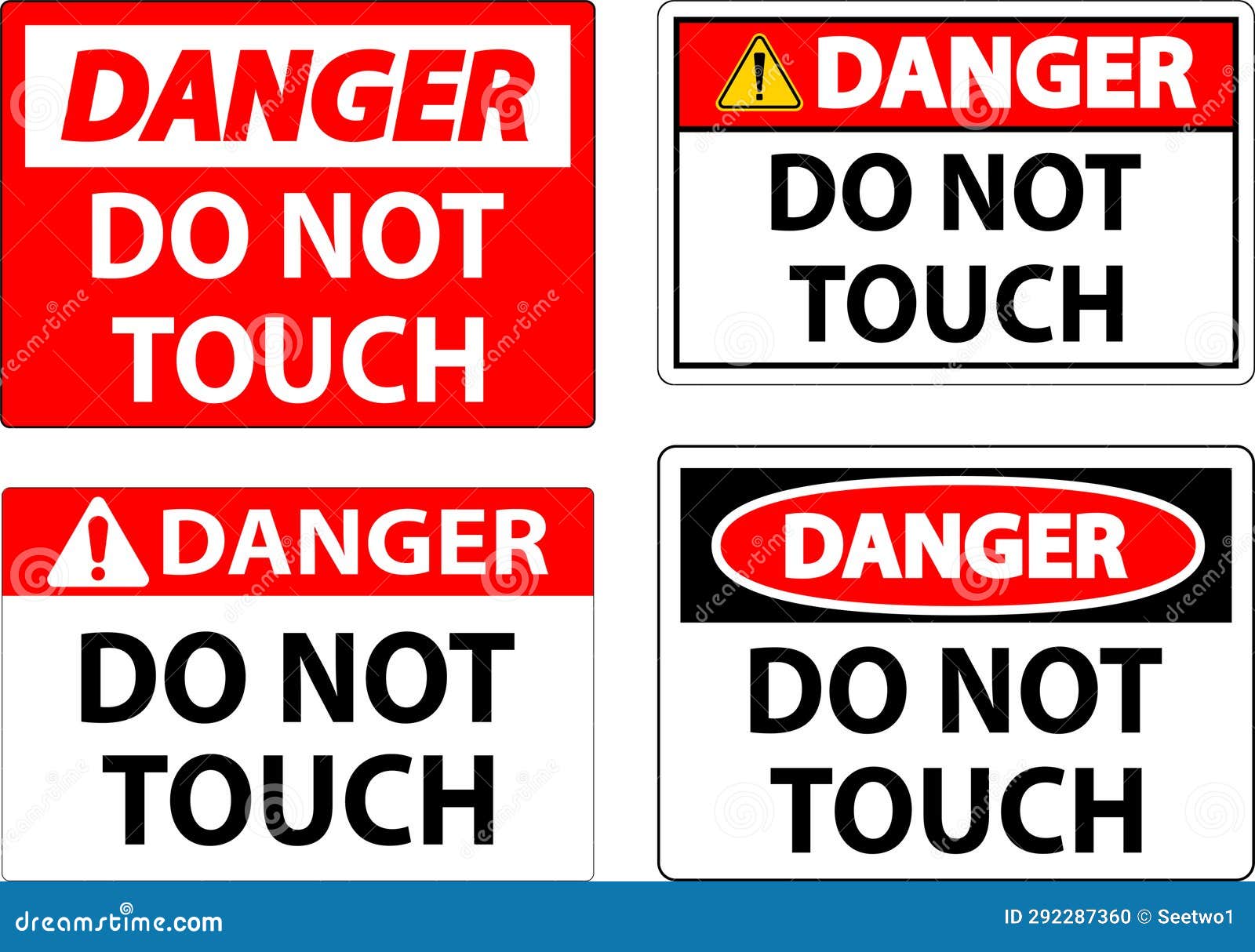 Danger Label Do Not Touch stock photo. Image of please - 292287360