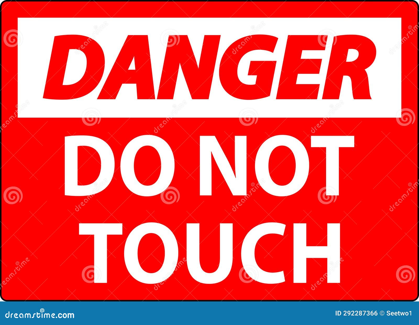 Danger Label Do Not Touch stock vector. Illustration of forbid - 292287366
