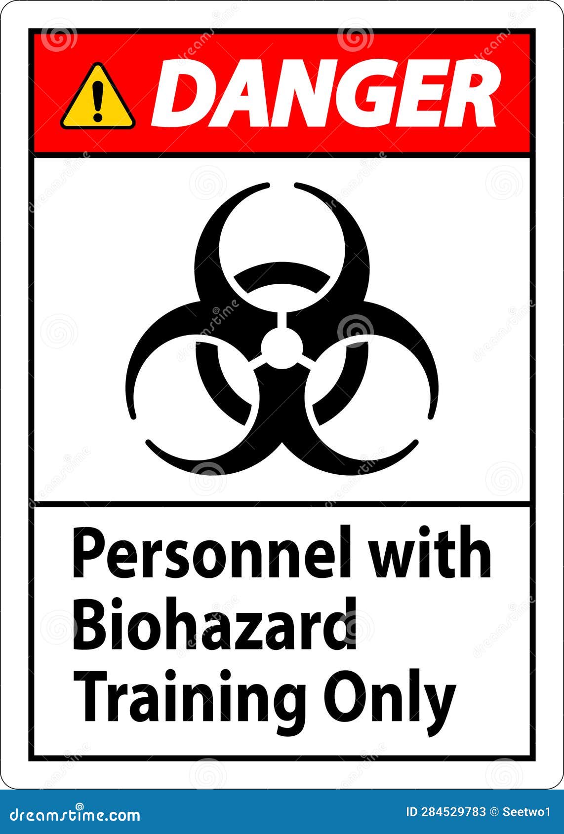 Danger Label Personnel with Biohazard Training only Stock Vector ...