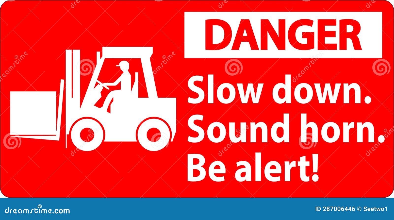 Danger Label Slow Down Sound Horn Be Alert Stock Vector - Illustration ...