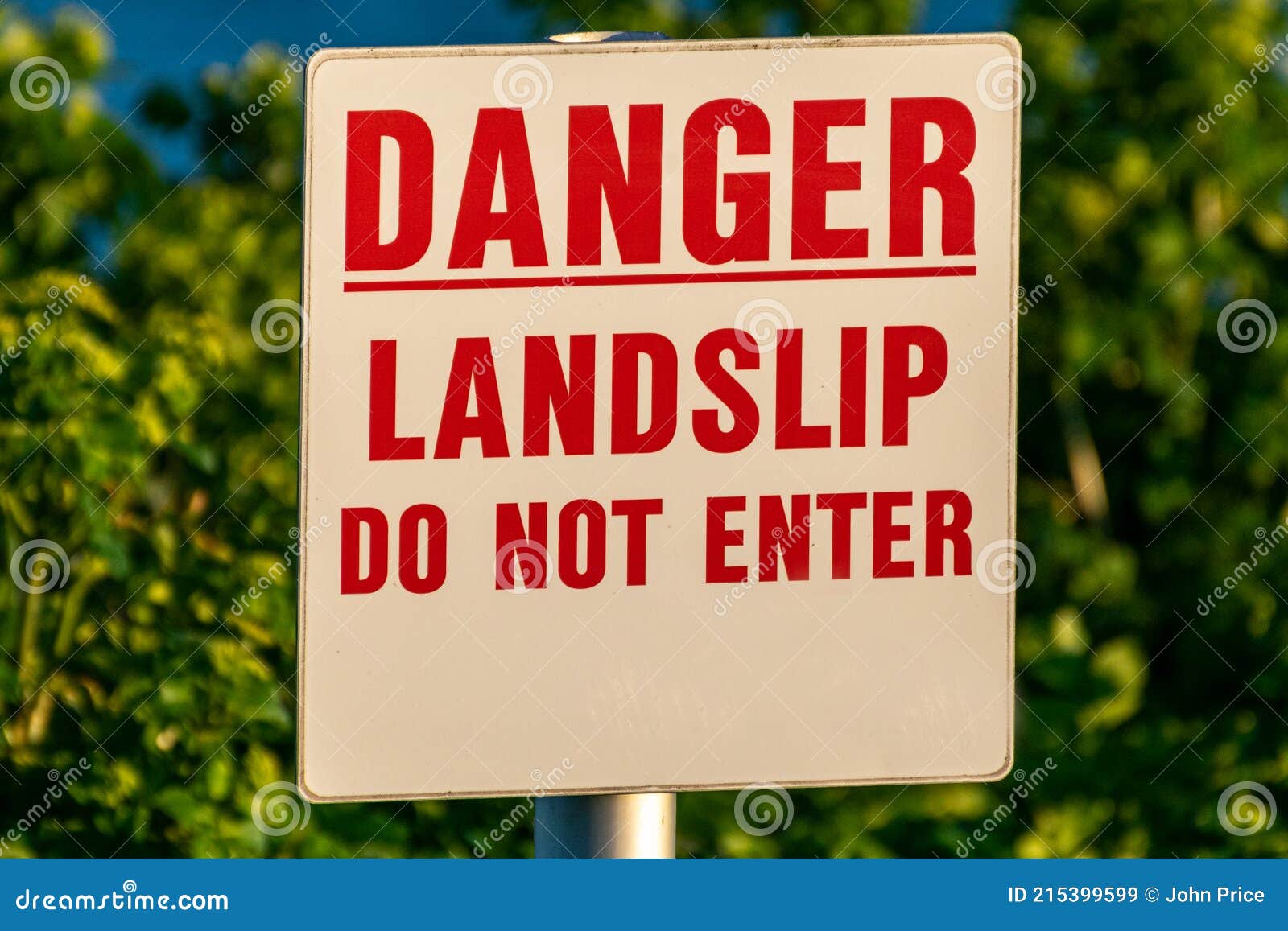 Danger Landslip Do Not Enter Sign Stock Image - Image of risk, enter ...