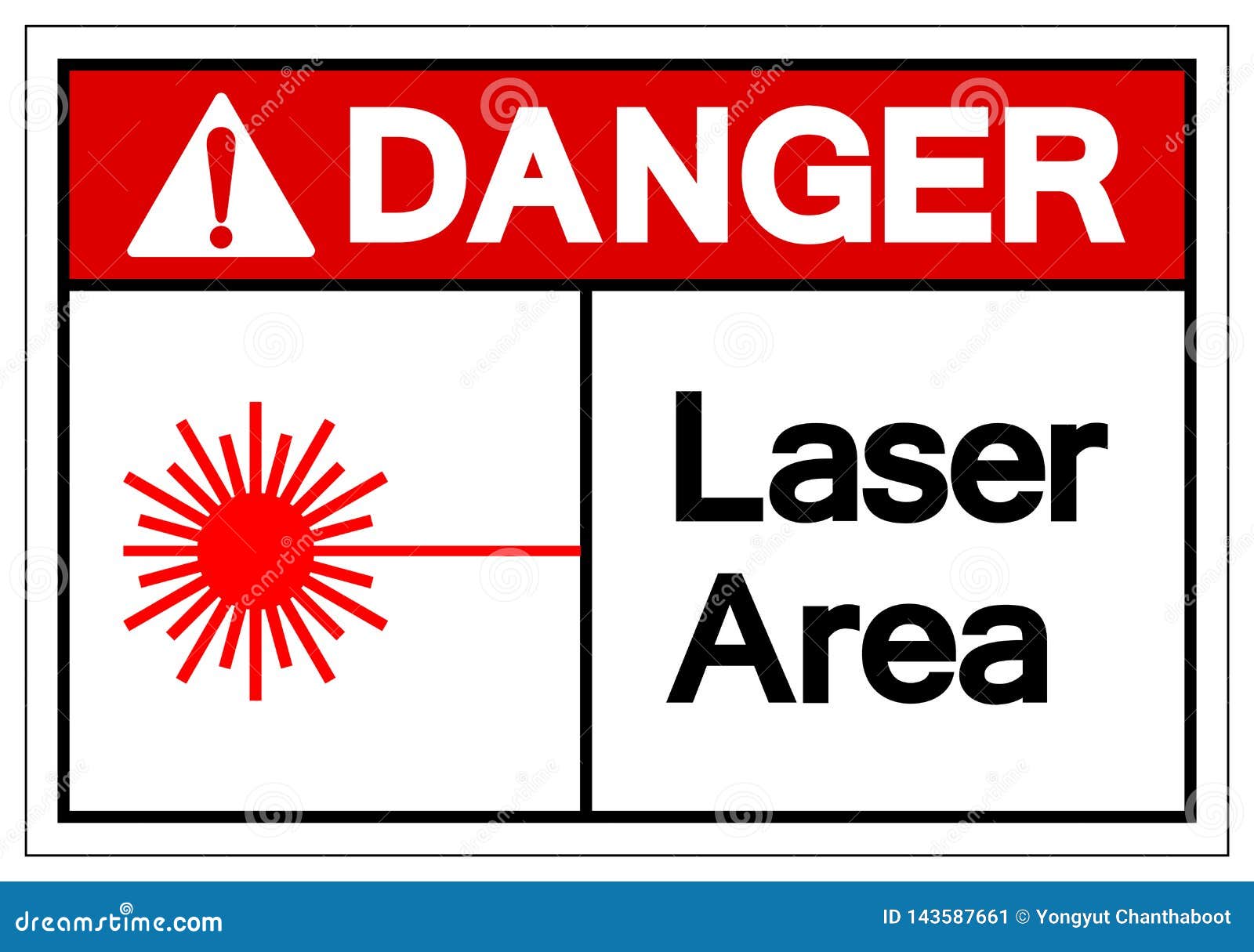 Danger Laser Area Symbol Sign, Vector Illustration, Isolate on White ...
