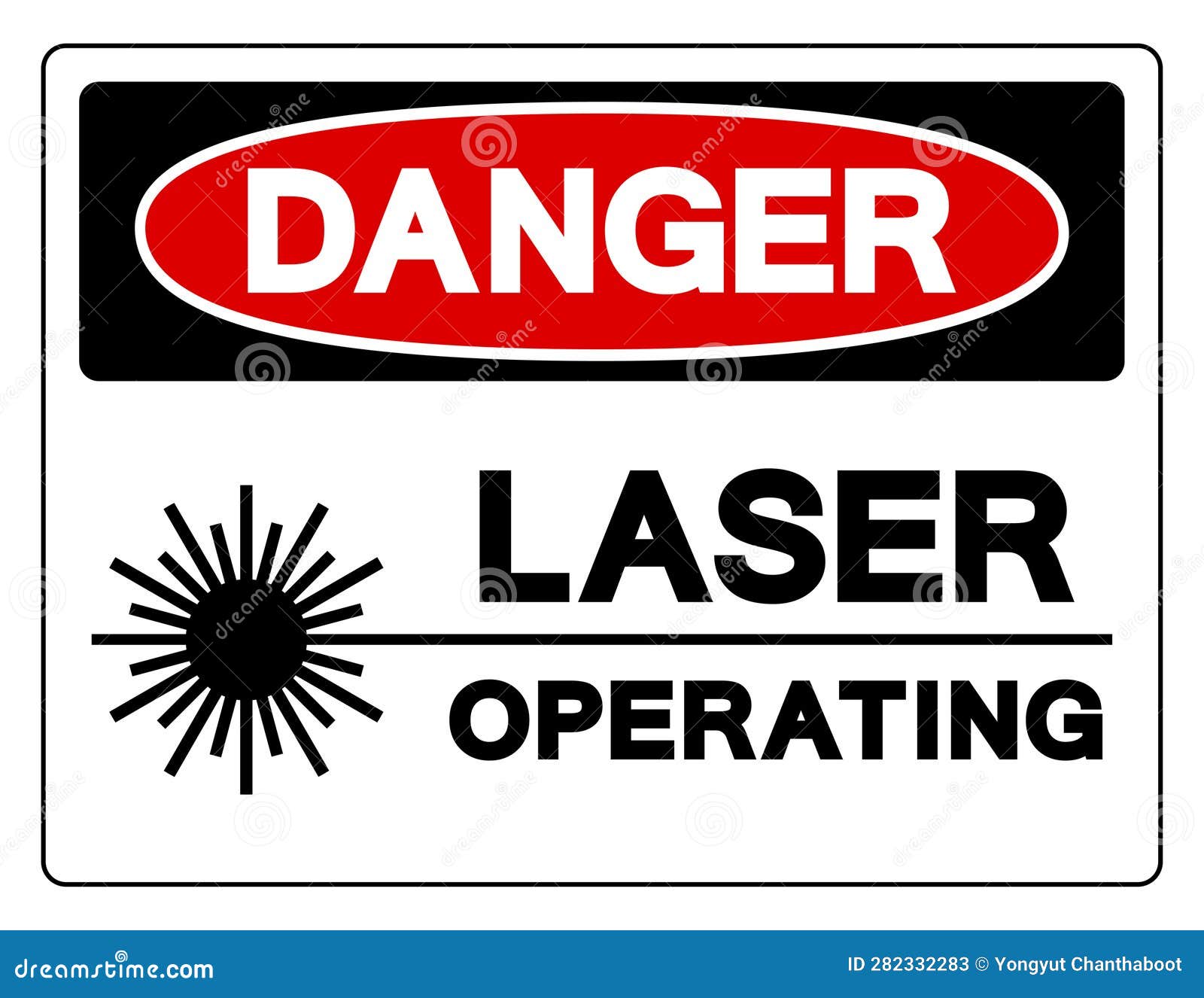 Danger Laser In Use Symbol Sign On White Background Cartoon Vector ...